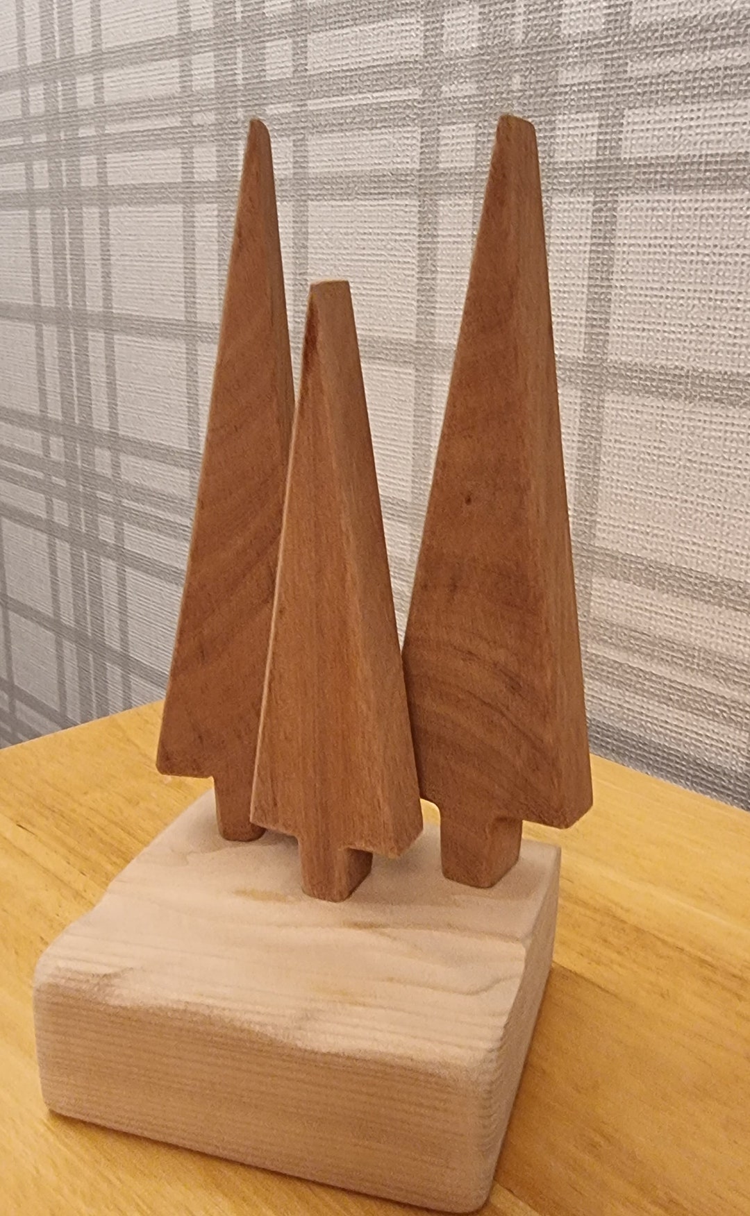 Tree Christmas Ornaments Made From Saple Wood and on a Timber Base. - Etsy