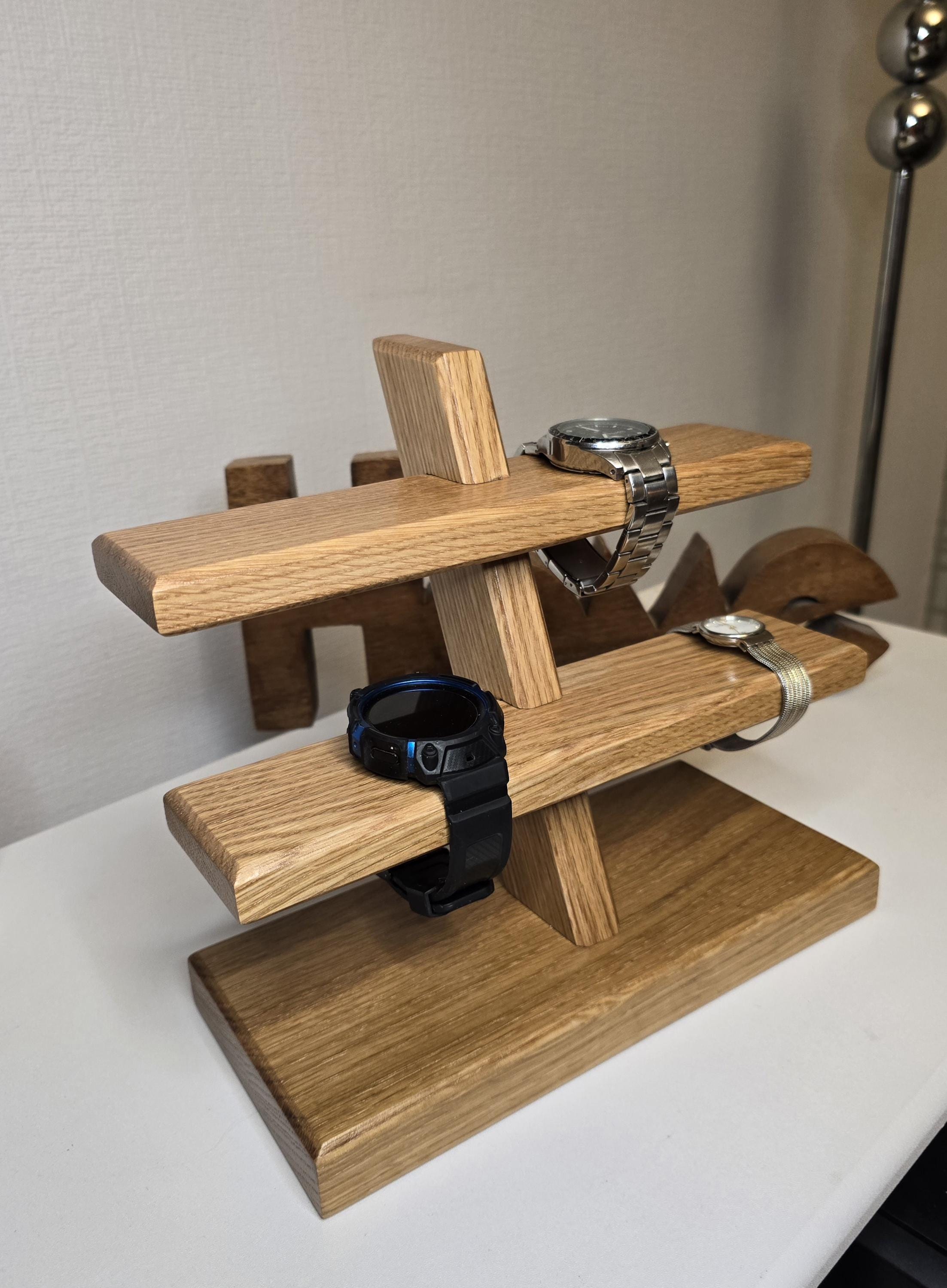 Solid Oak 2 Teir Watch Stand. - Etsy