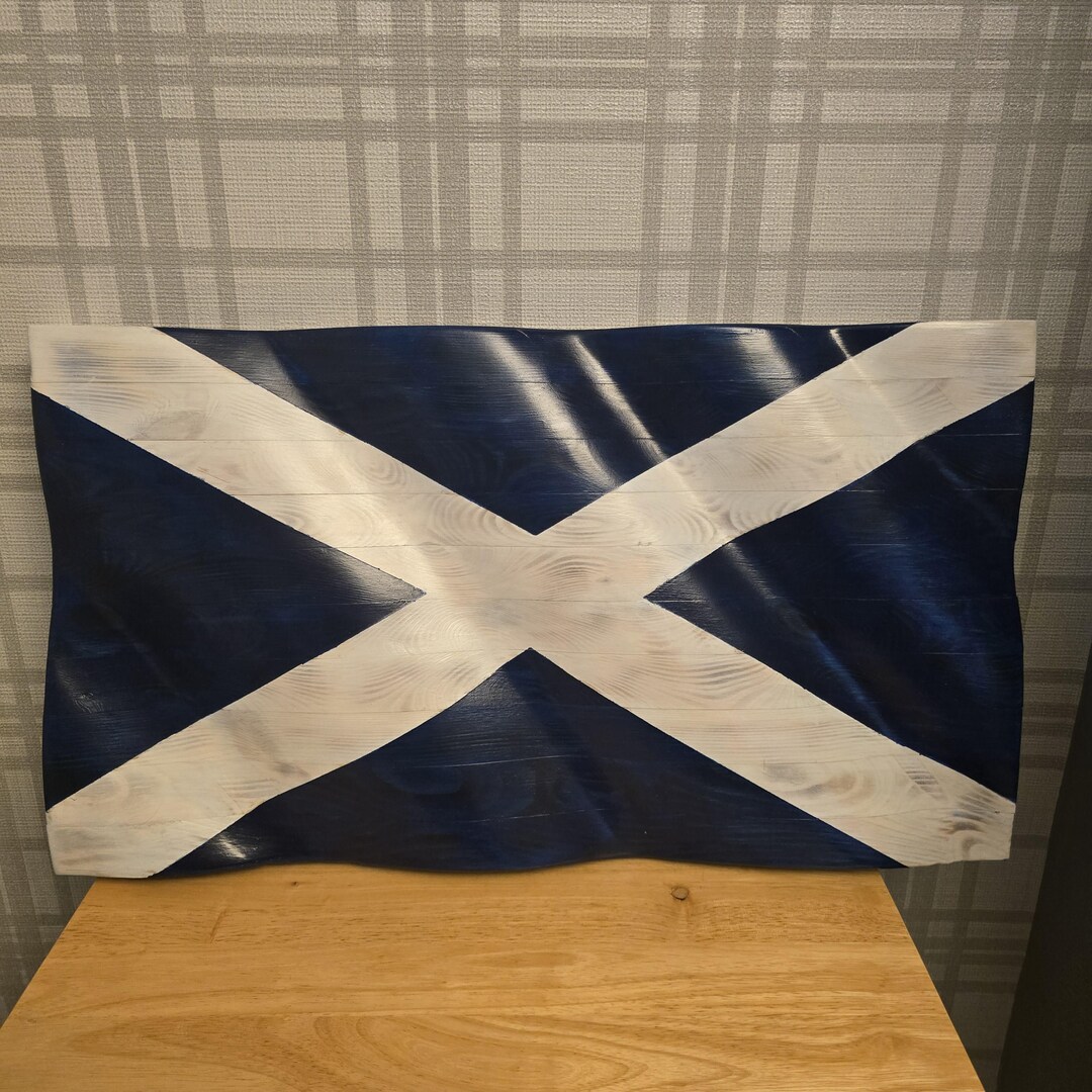 Wavey Wooden Scottish Flag. - Etsy