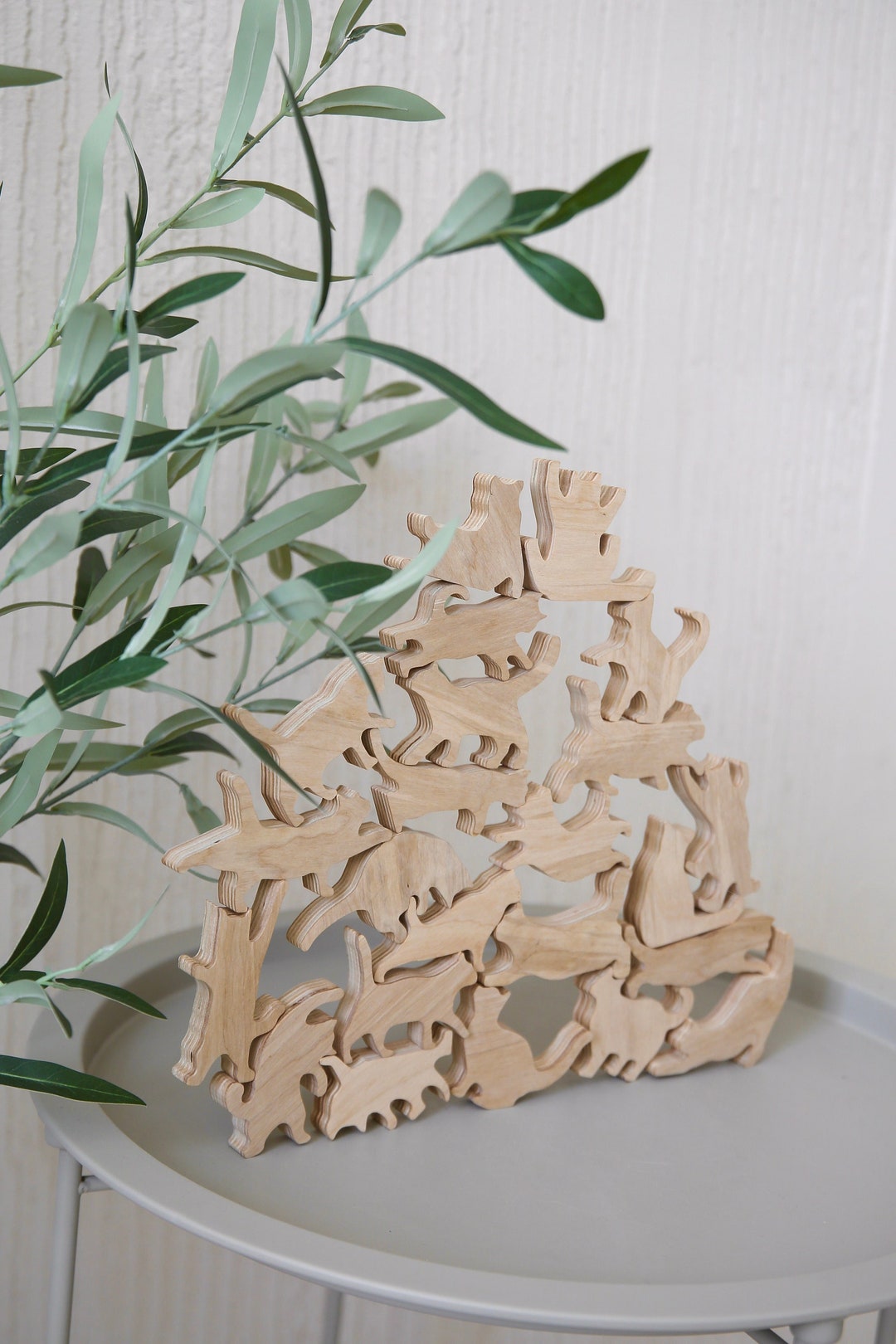 Wooden Cat Balance Toy With 12 Cat Figures Develop Coordination & Fine ...