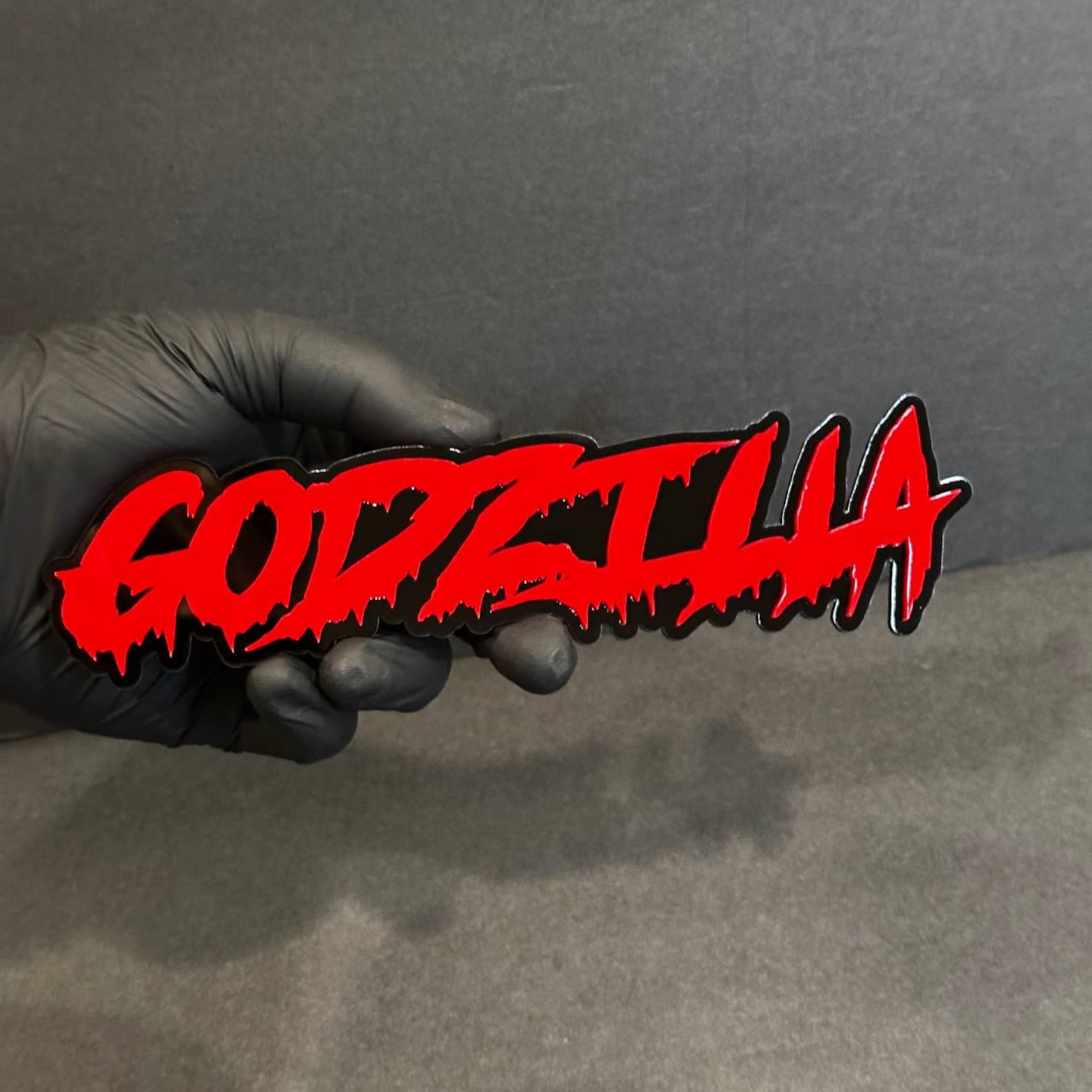 Custom Text Aggressive Godzilla 3D Car Emblem – Multicolor Acrylic Car ...