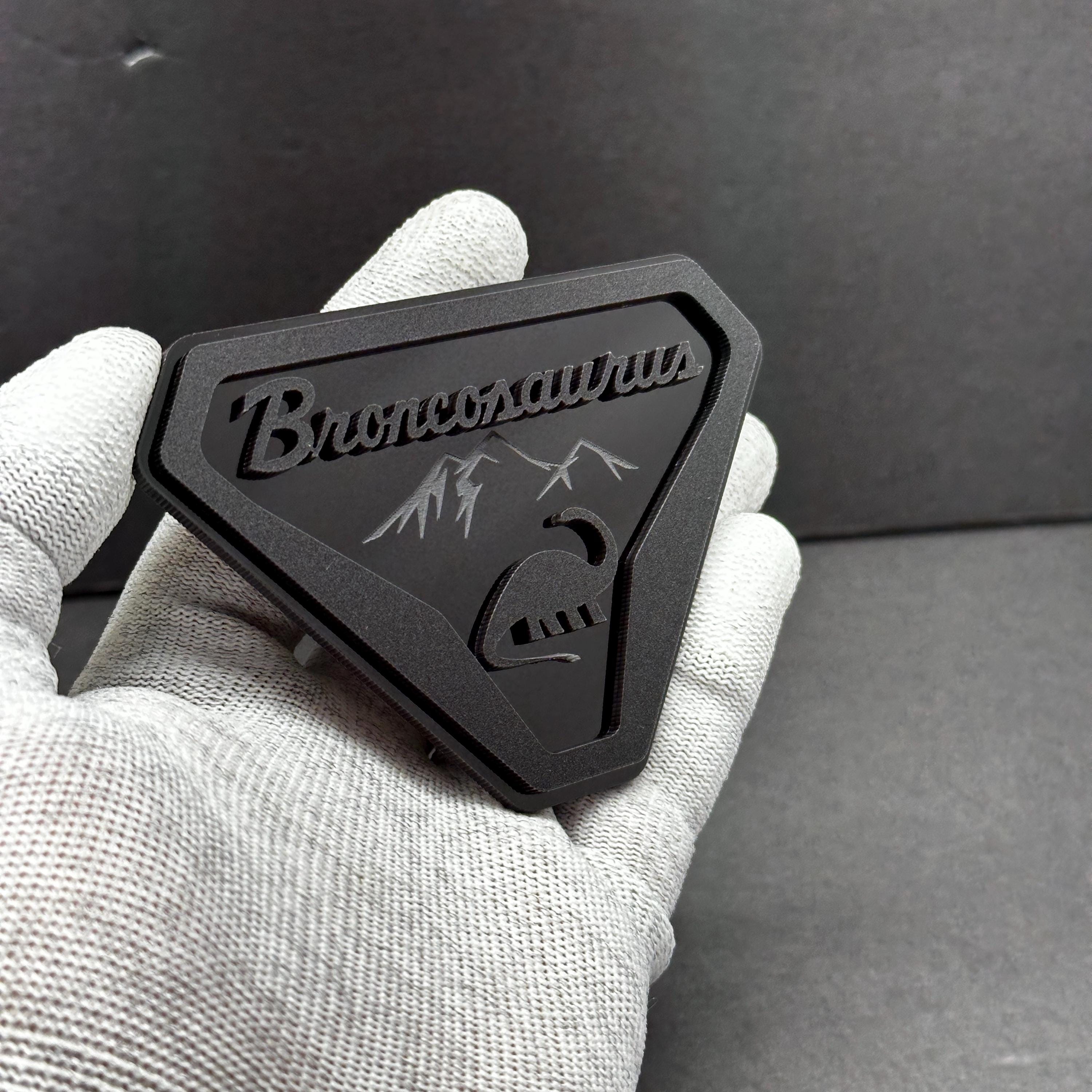 2x Car Fender Emblem Broncosaurus Car Badge Logo Ford Bronco Matte ...