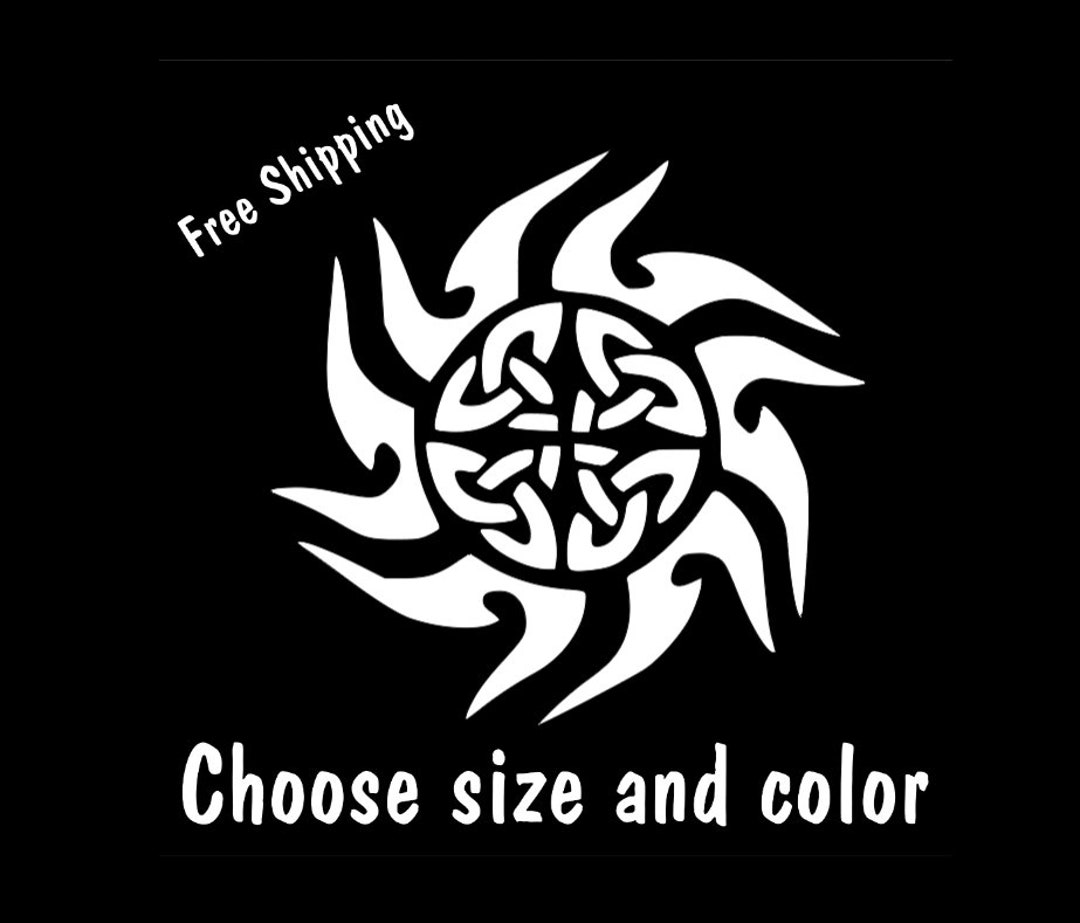 CELTIC TRIBAL SUN Druid Sign Vinyl Decal Truck Car Sticker Laptop Phone ...