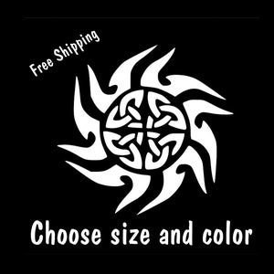 CELTIC TRIBAL SUN Druid Sign Vinyl Decal Truck Car Sticker Laptop Phone ...