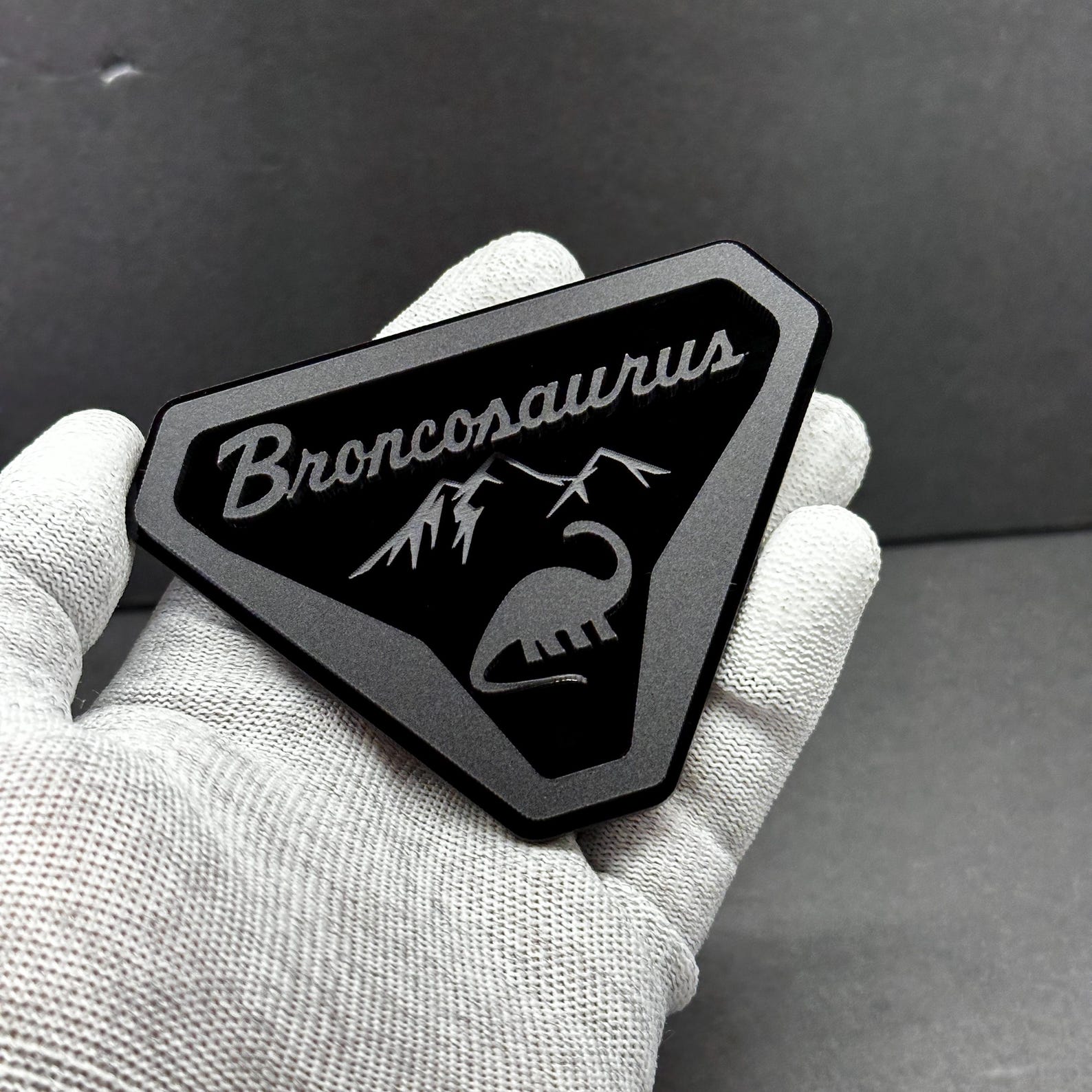 2x Car Fender Emblem Broncosaurus Car Badge Logo Ford Bronco Matte ...