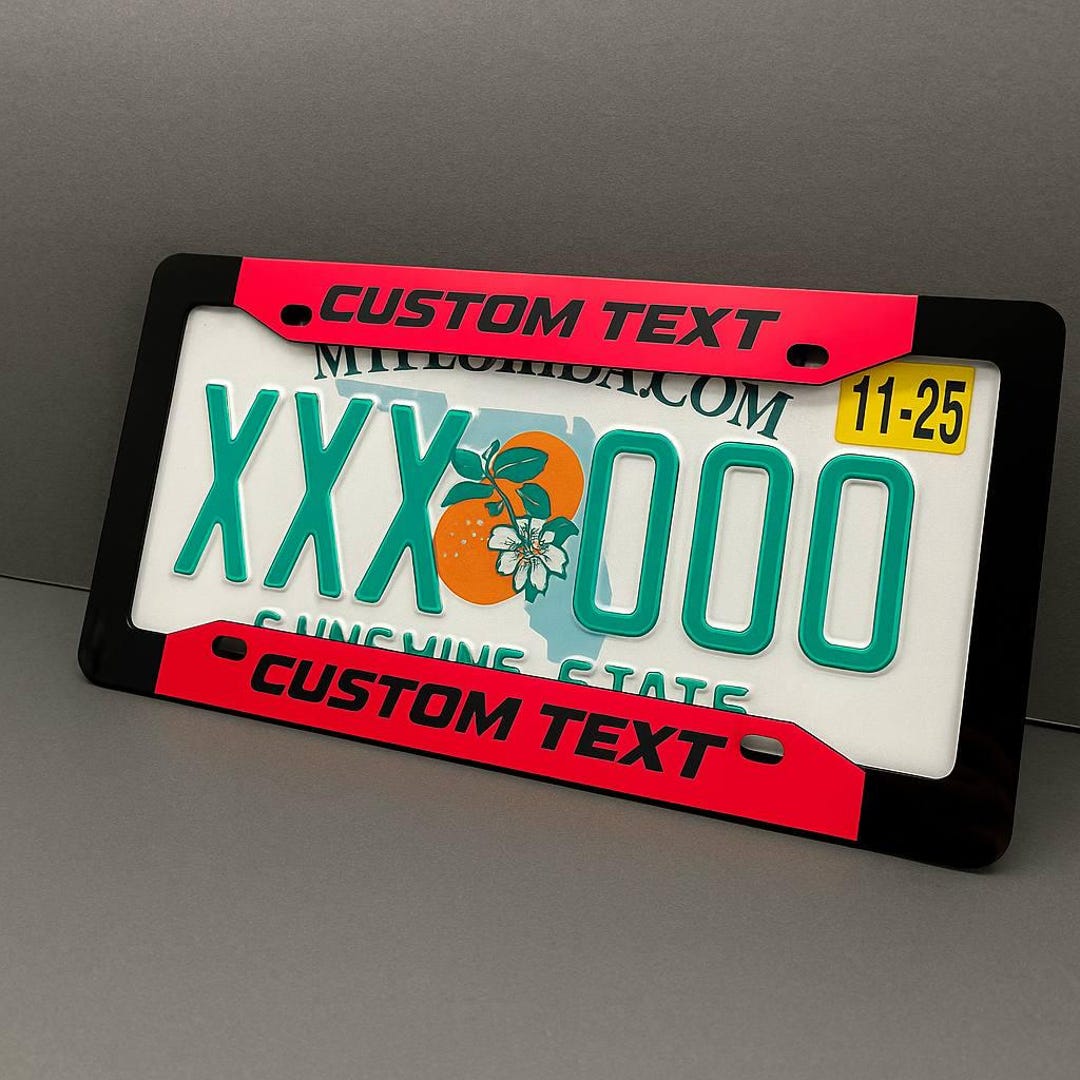 Personalized Car License Plate Frame Laser Cut Multicolor Engraved ...