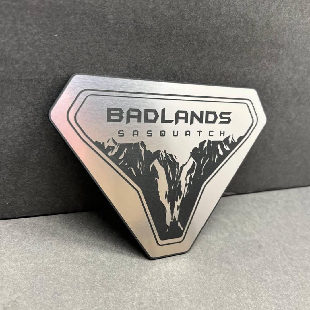 2x Badlands Squatch Car Custom Engraved Acrylic Fender Car Emblem Badge ...