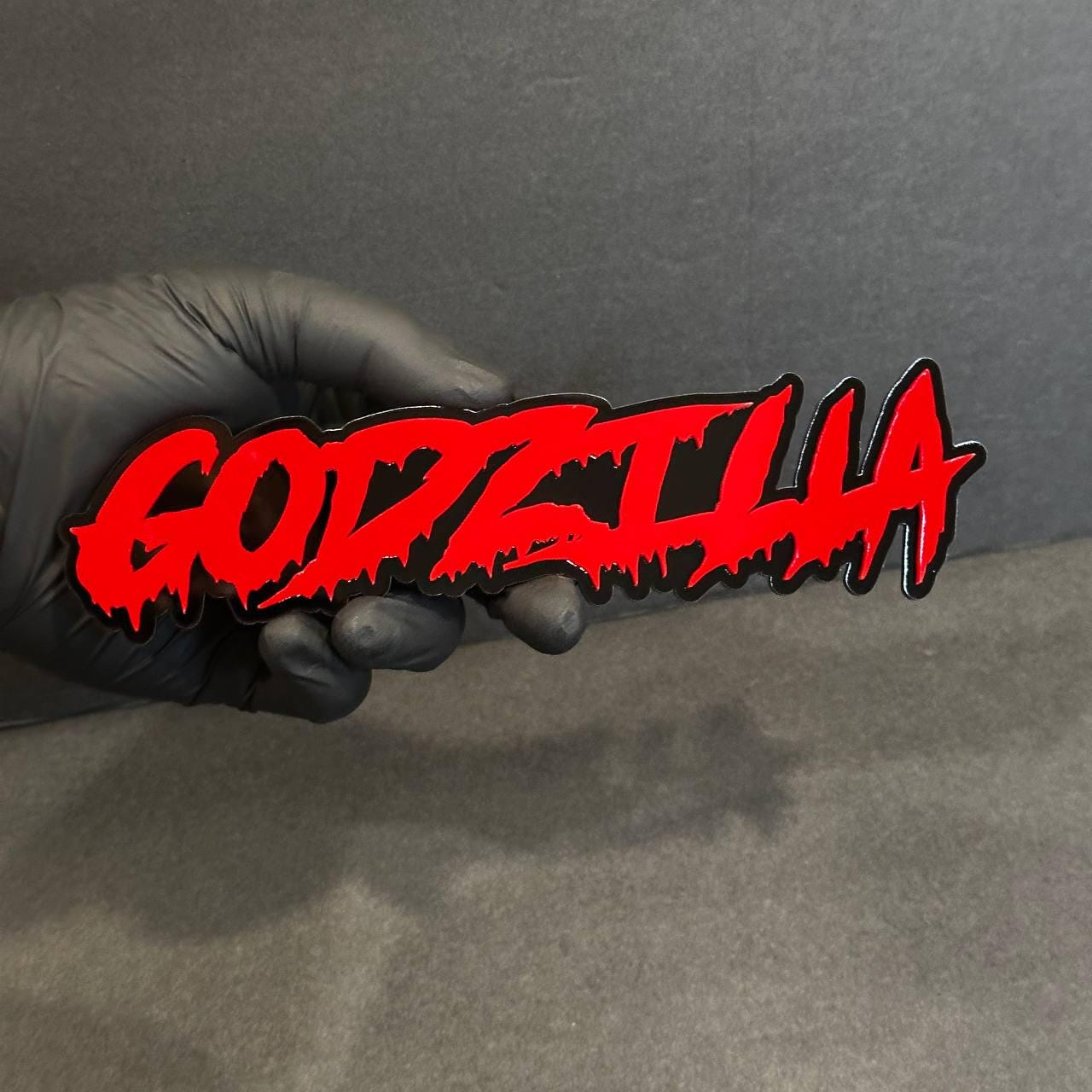Custom Text Aggressive Godzilla 3D Car Emblem – Multicolor Acrylic Car ...