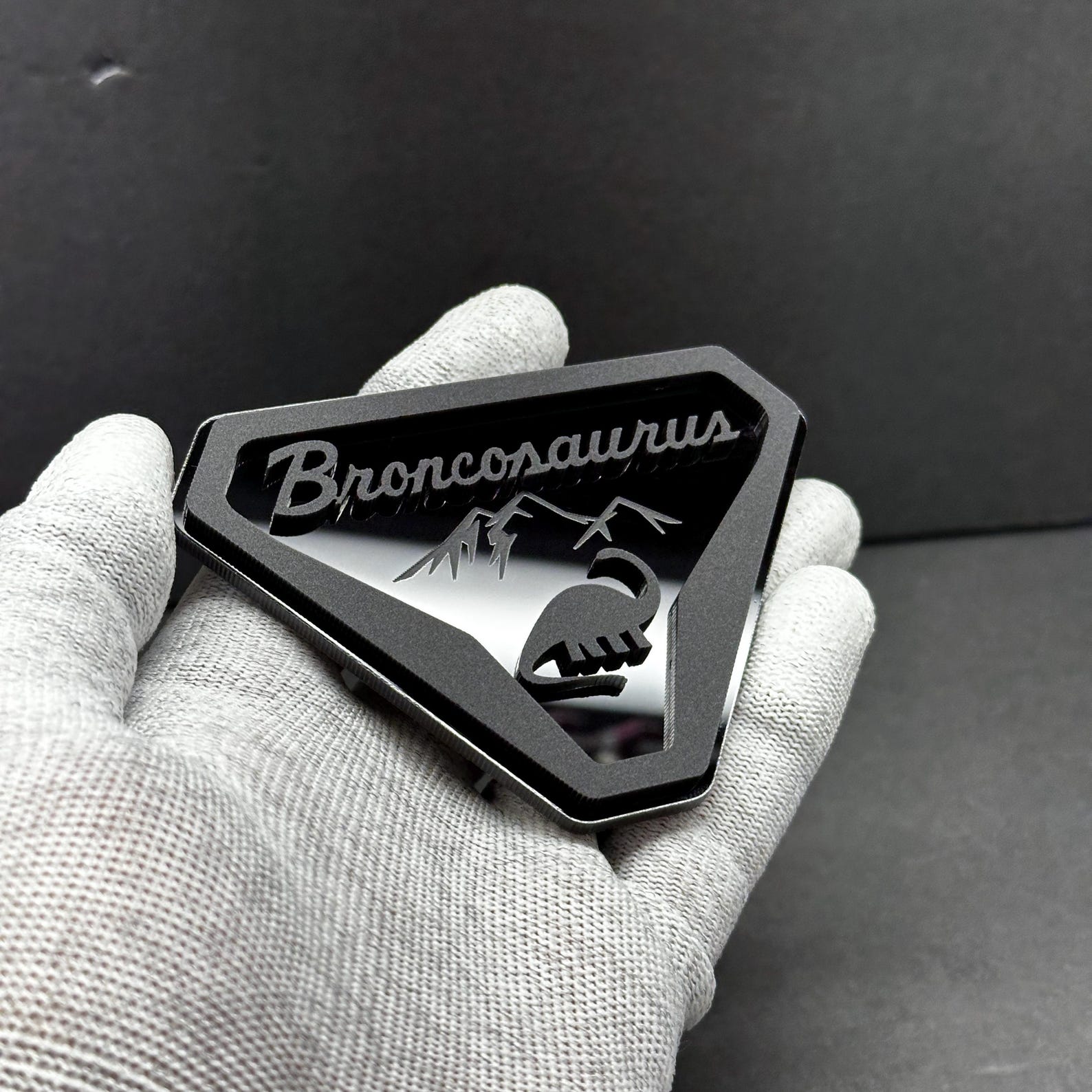 2x Car Fender Emblem Broncosaurus Car Badge Logo Ford Bronco Matte ...