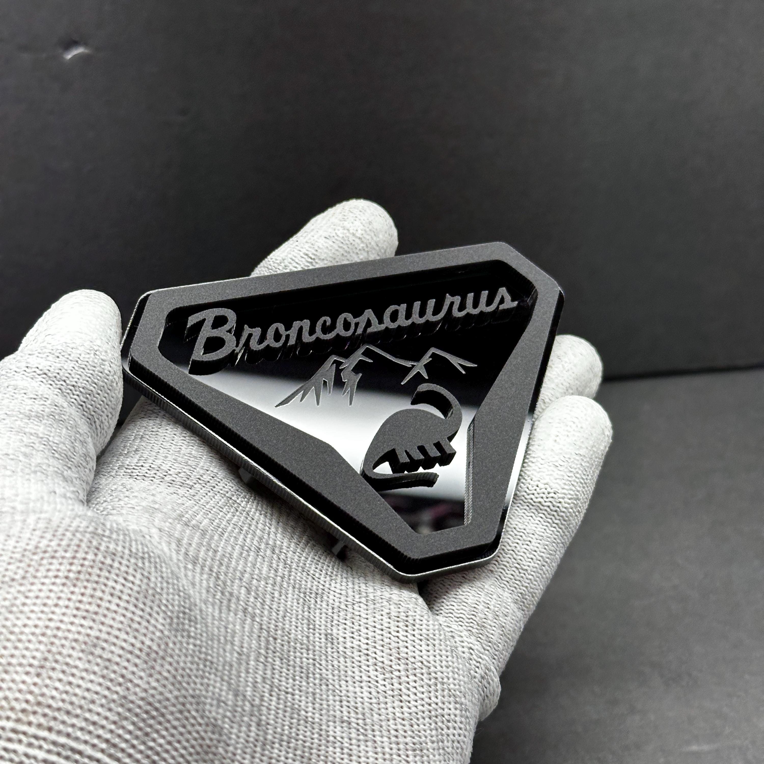 2x Car Fender Emblem Broncosaurus Car Badge Logo Ford Bronco Matte ...