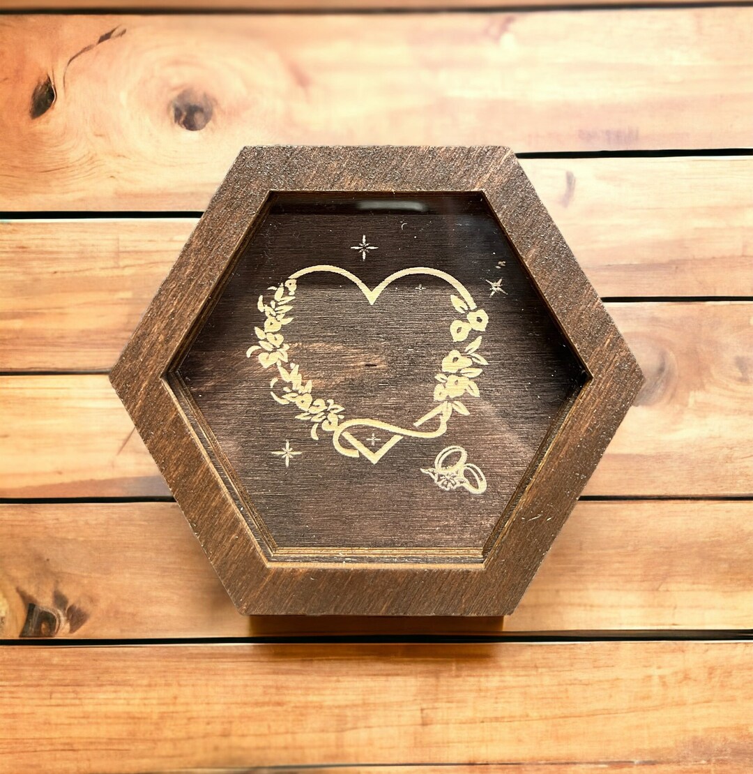 Personalized Vintage Wedding Ring Box, Big Slot Wedding Ring Box ...