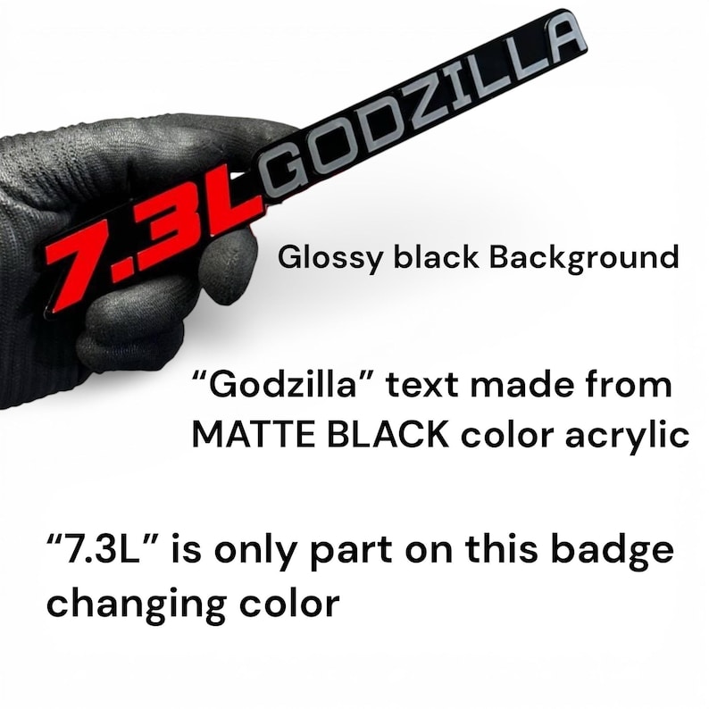 2PC Red 7.3L Godzilla Fender Badges – 3D Emblem Pair for Car Fender ...