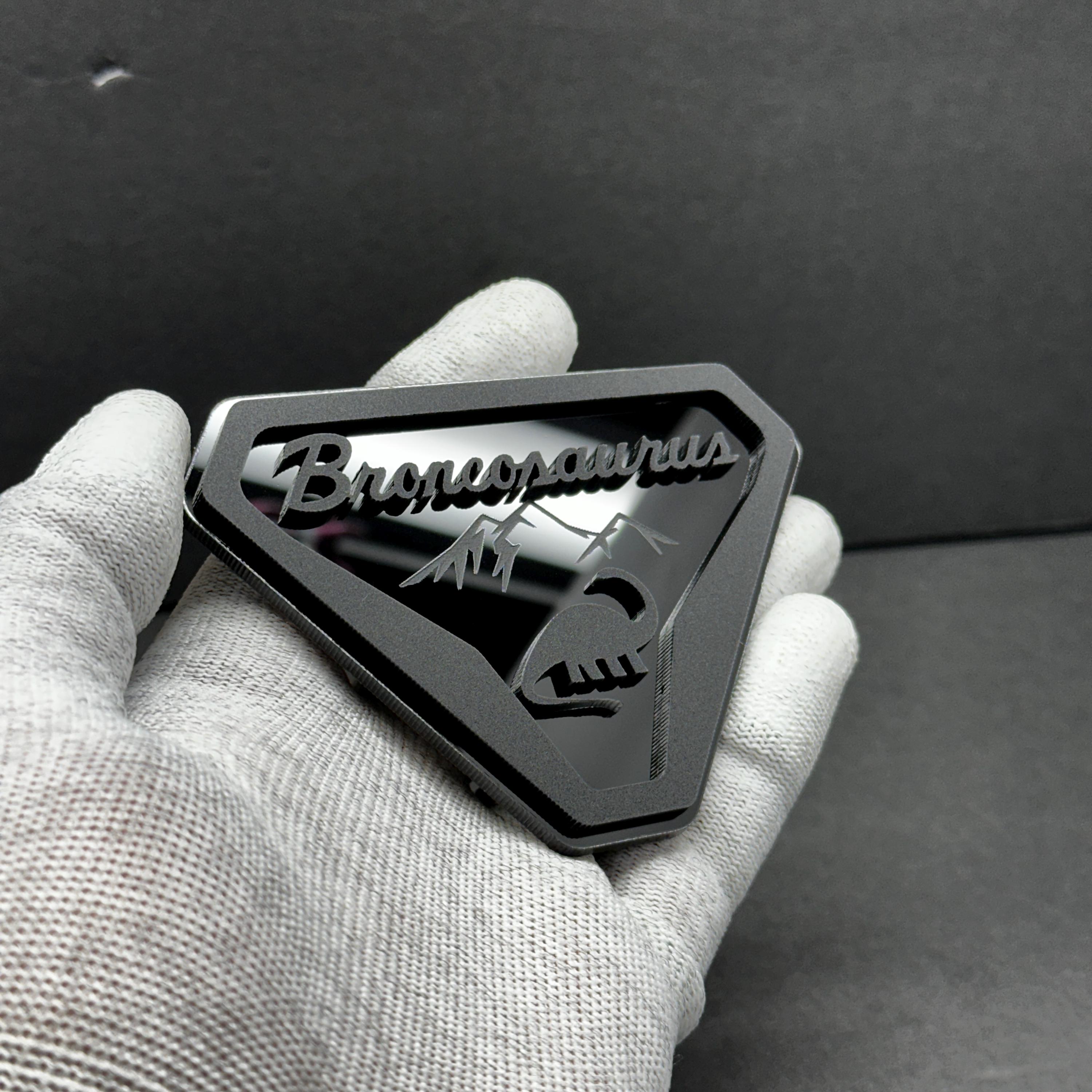 2x Car Fender Emblem Broncosaurus Car Badge Logo Ford Bronco Matte ...