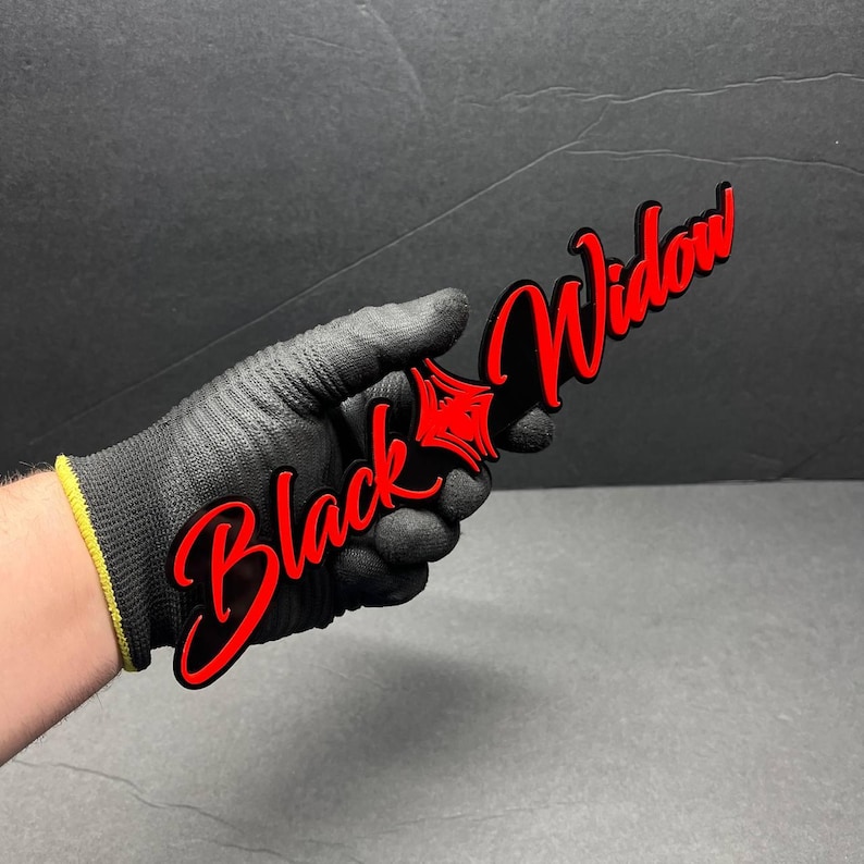 Custom Text Black Widow SPIDER 3D Car Emblem (1PC) – Multicolor Acrylic ...