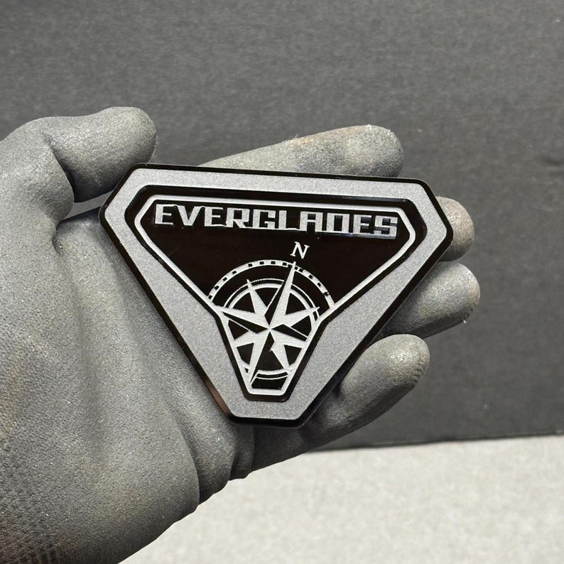 2x Matte Black Everglades Compass Emblem - Offroad Truck, SUV Car Badge ...