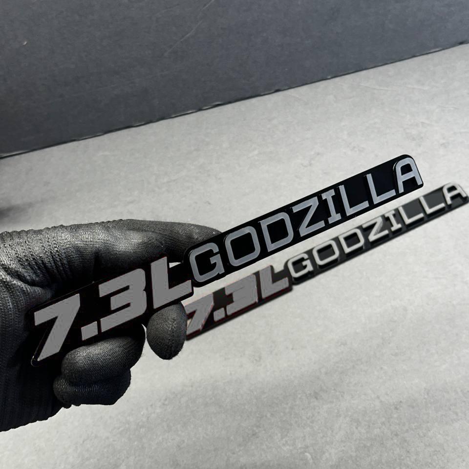 2PC Red 7.3L Godzilla Fender Badges – 3D Emblem Pair for Car Fender ...