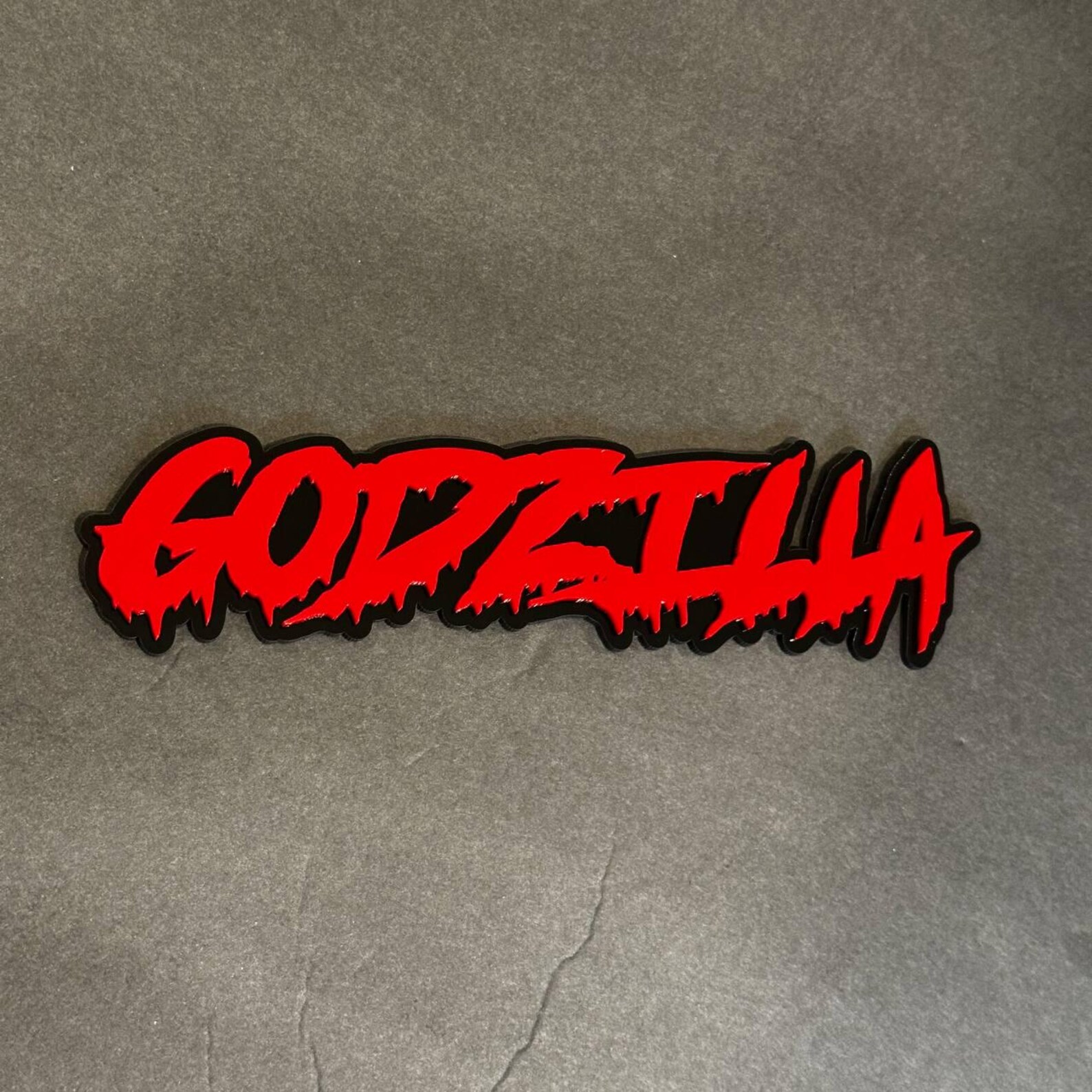 Custom Text Aggressive Godzilla 3D Car Emblem – Multicolor Acrylic Car ...