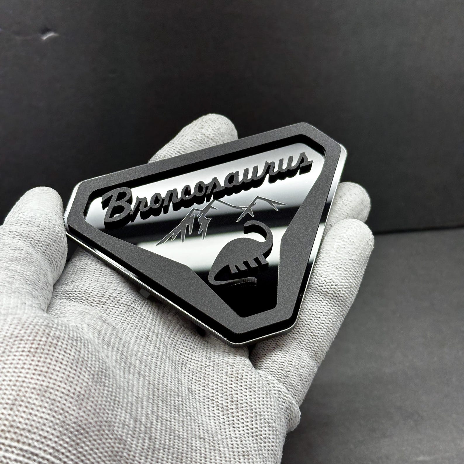 2x Car Fender Emblem Broncosaurus Car Badge Logo Ford Bronco Matte ...
