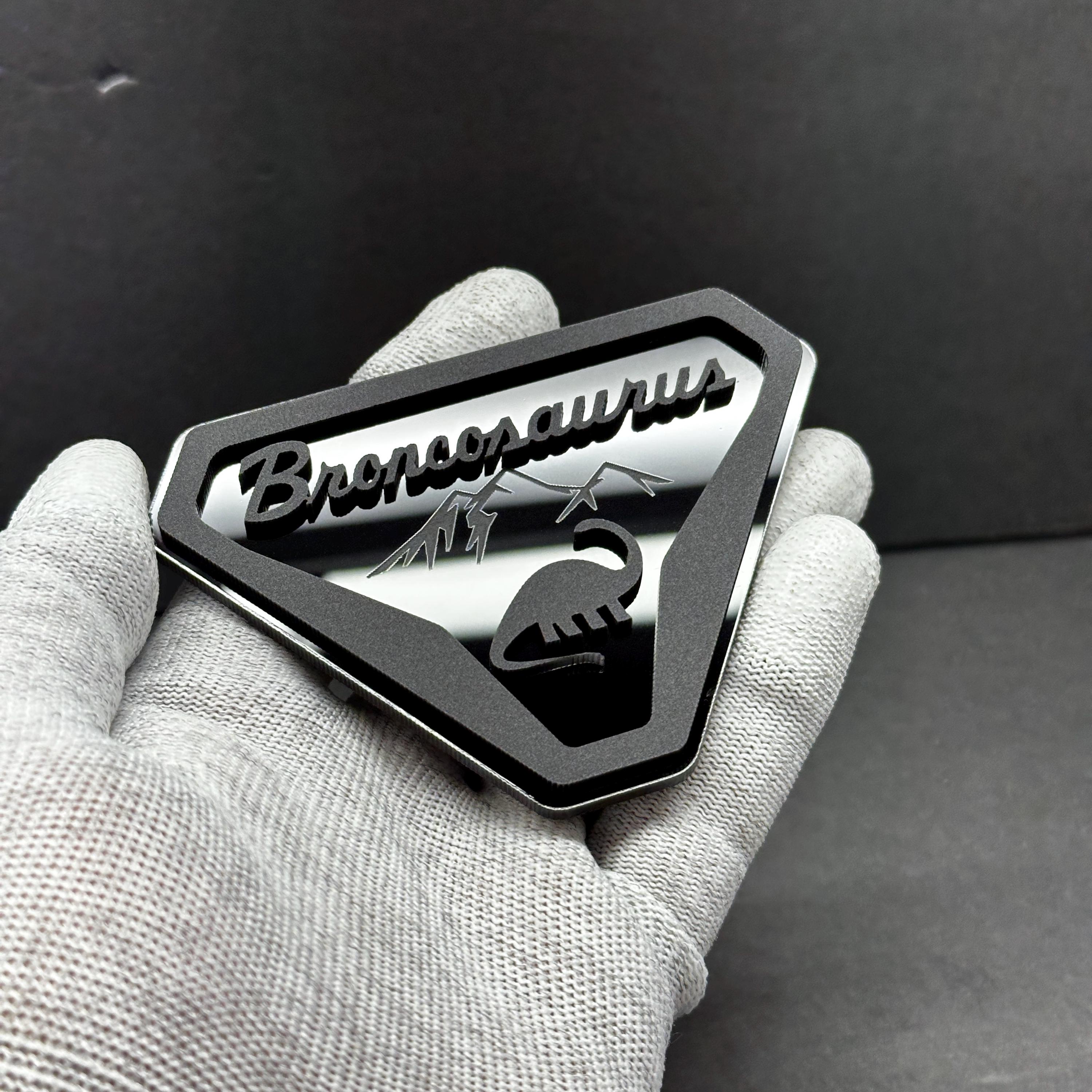 2x Car Fender Emblem Broncosaurus Car Badge Logo Ford Bronco Matte ...