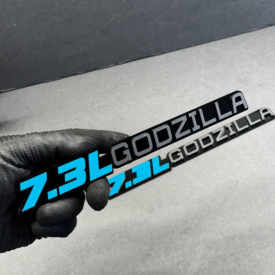 2PC Red 7.3L Godzilla Fender Badges – 3D Emblem Pair for Car Fender ...