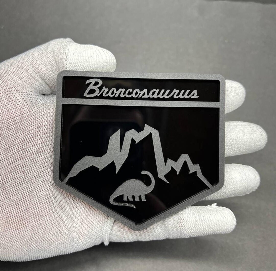 2x Car Fender Emblem Broncosaurus Car Badge Logo Ford Bronco Matte ...