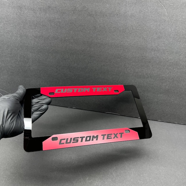 Personalized Car License Plate Frame Laser Cut Multicolor Engraved ...