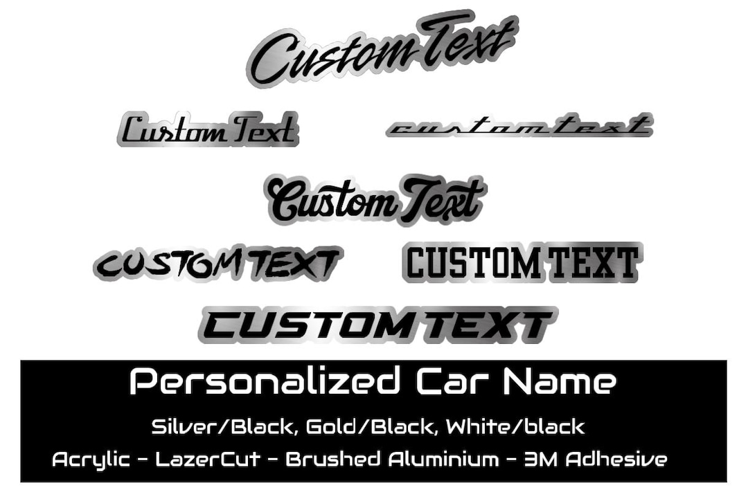 Custom Engraved Car Emblem, Car Badge Customized Text Names Brushed ...