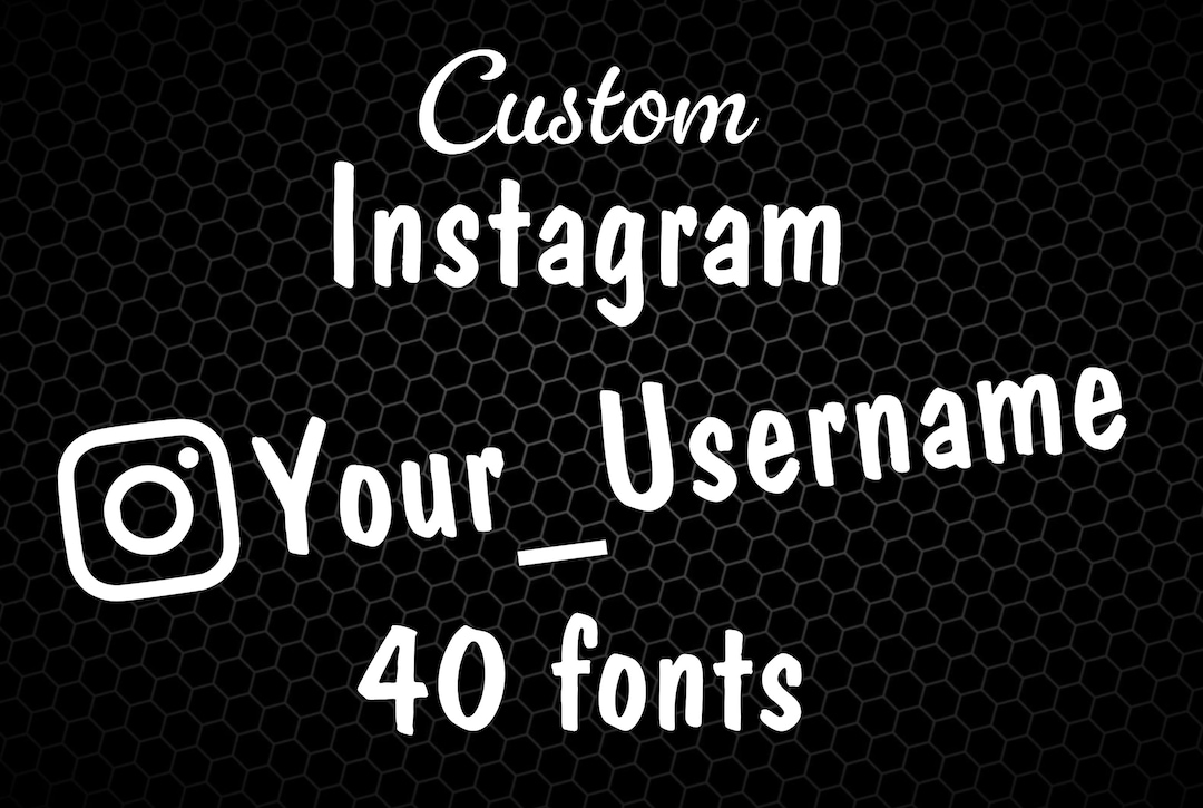 Instagram Custom Vinyl Decal Car Sticker Personalized Vinyl Text Decals ...
