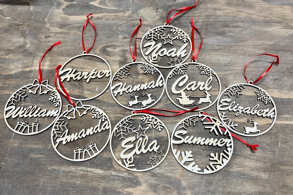 Custom Christmas Laser-cut Ornaments Personalized Xmas Tree Baubles ...