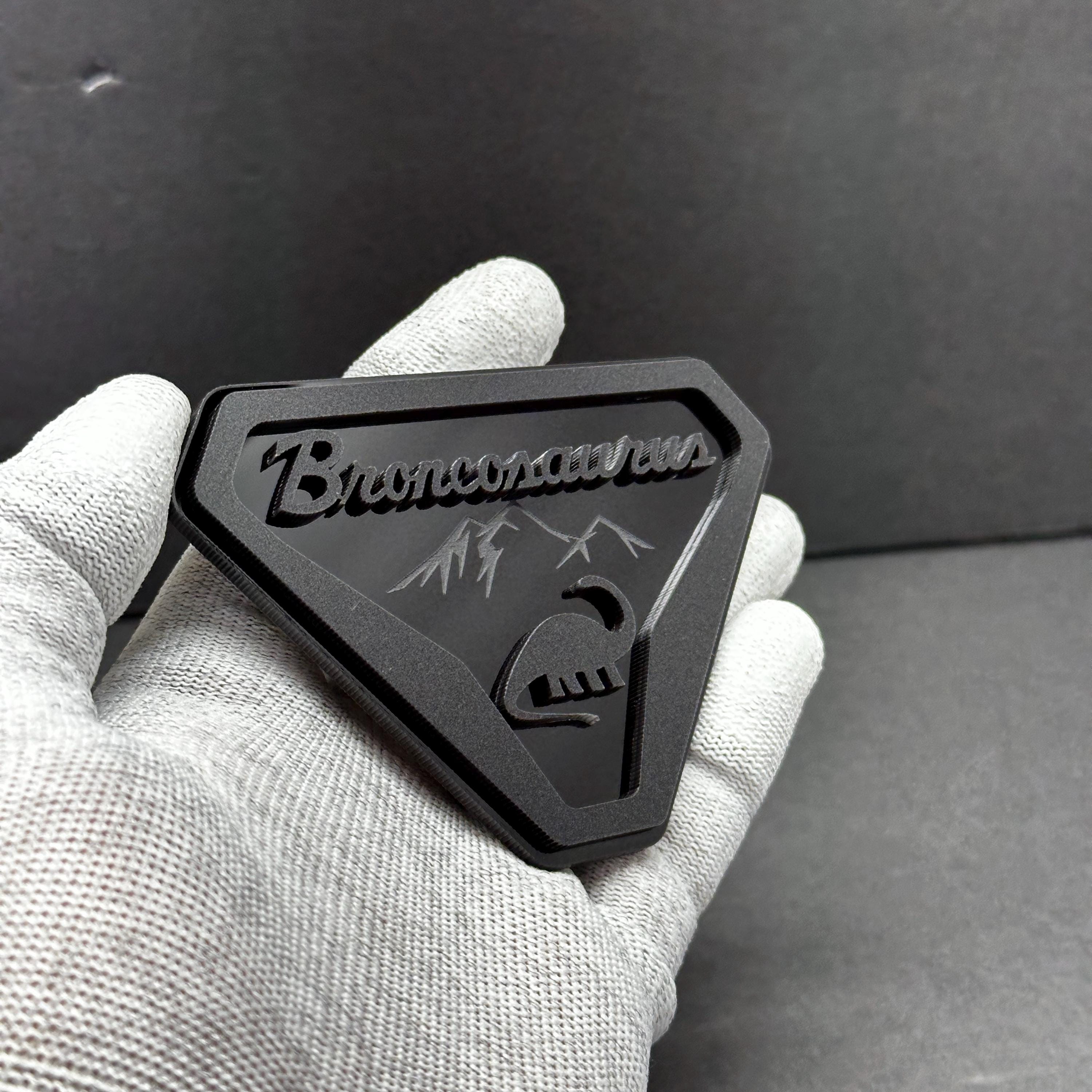2x Car Fender Emblem Broncosaurus Car Badge Logo Ford Bronco Matte ...