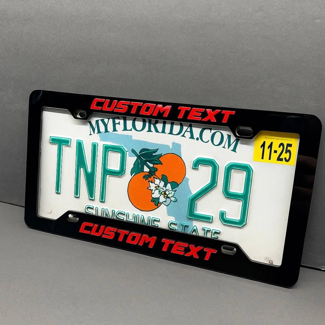 Custom Car License Plate Frame Laser Cut Multicolor 3D Personalized ...