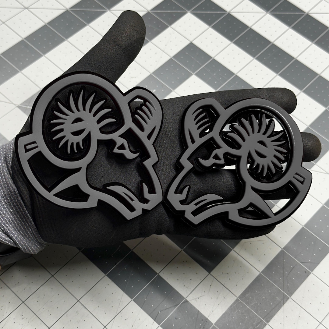 2x Fender Angry RAM Custom Car Emblem MULRICOLOR Truck Badge Logo Sport ...