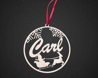 Personalized Name CHRISTMAS Ornaments Custom Baubles, Wooden ...