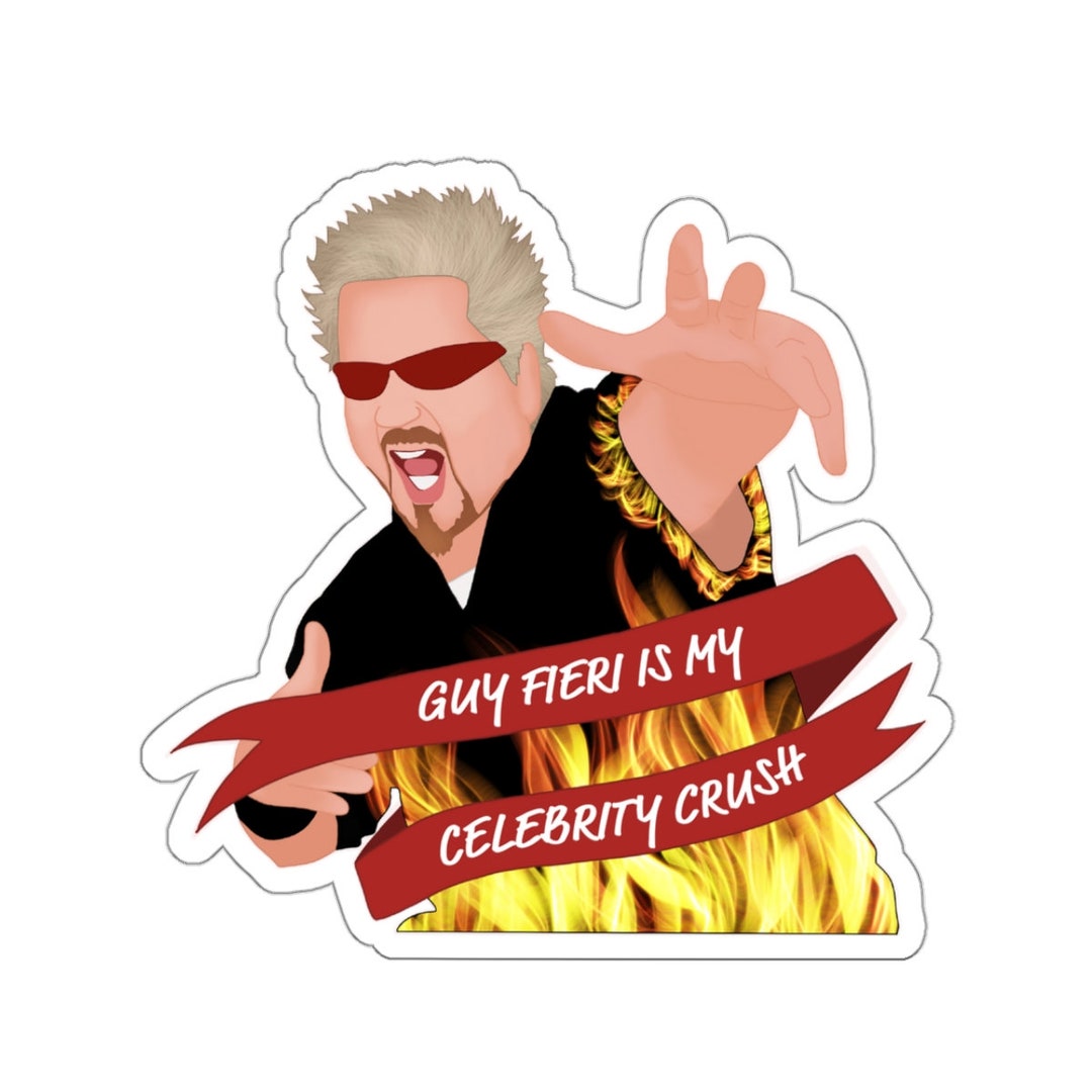 Guy Fieri Celebrity Crush Kiss Cut Sticker - Flaunt Your Flavorful ...