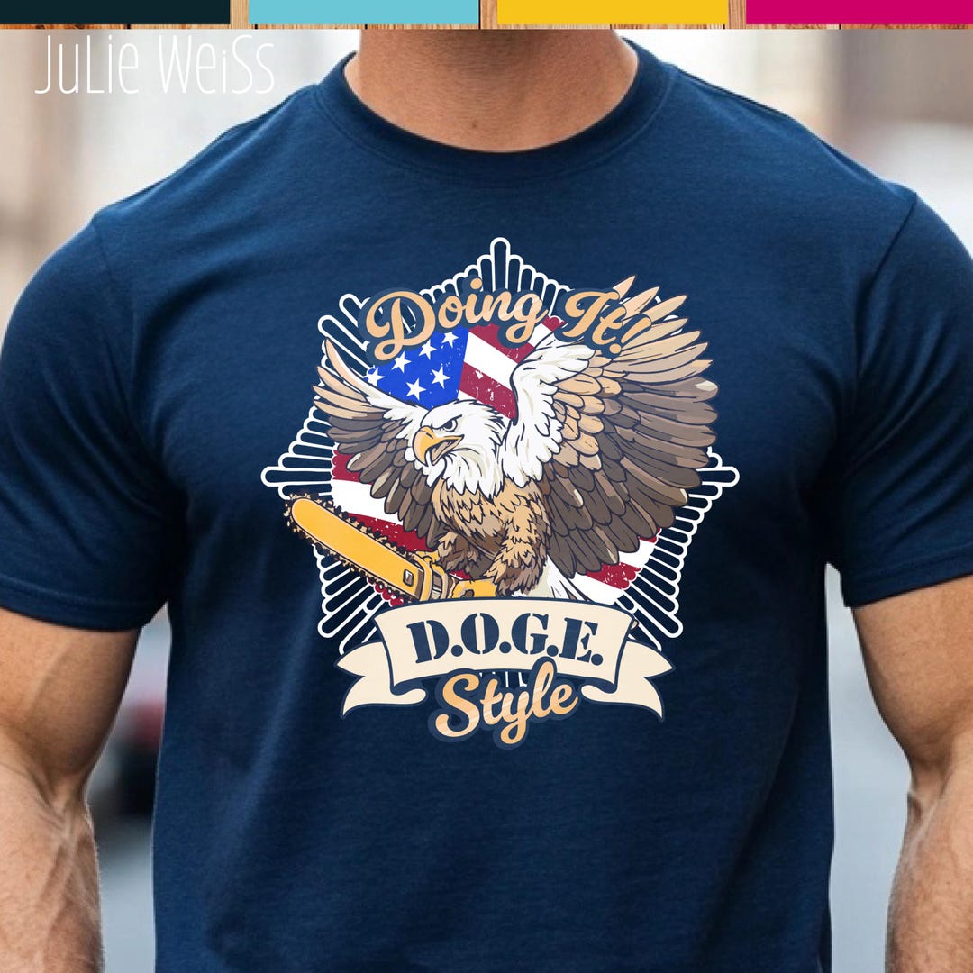 Elon Musk Doing It DOGE Style Eagle With A Chainsaw Elon T-shirt - Etsy