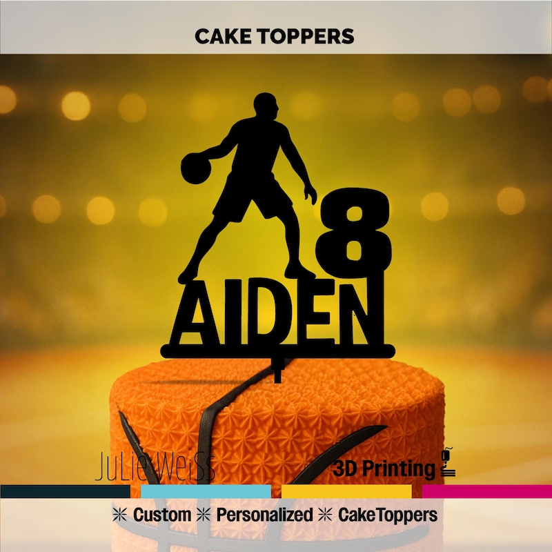 Basketball Cake Topper - Etsy