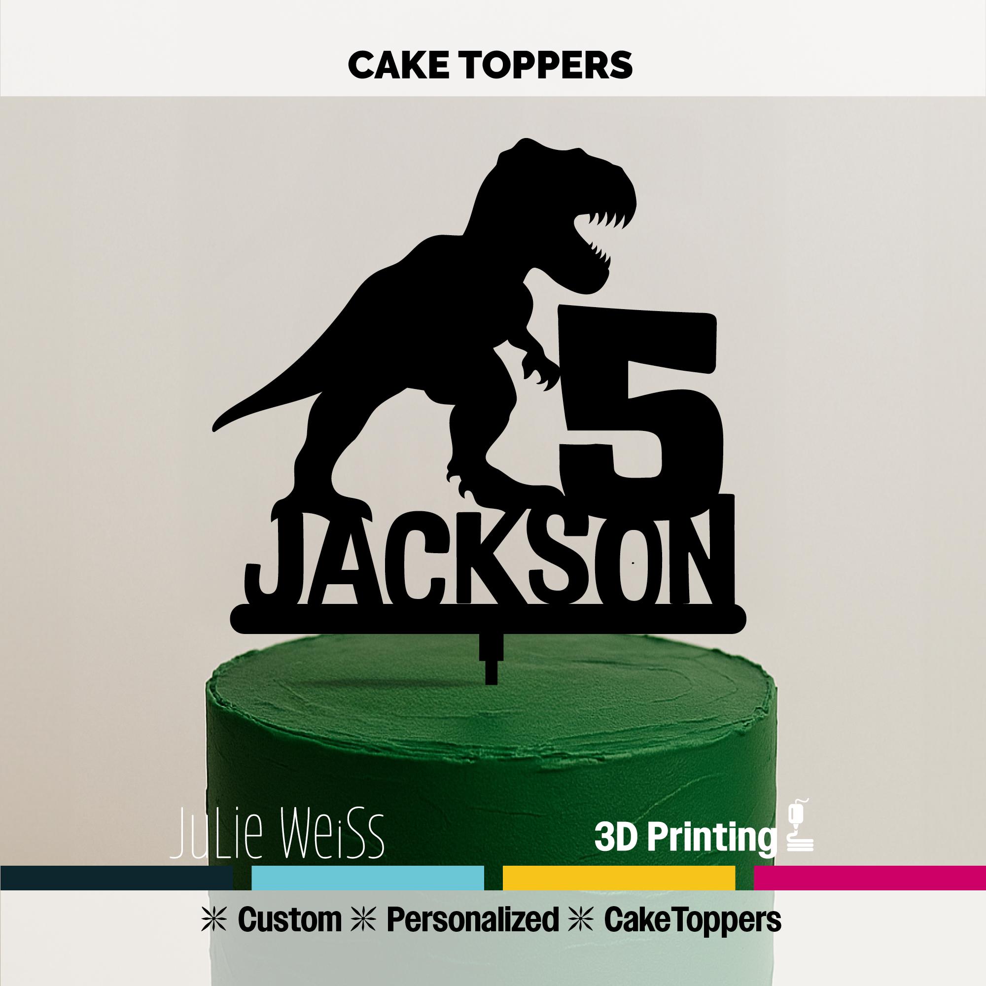 Personalized T-rex Cake Topper: 3D Printed Dino Party Decor - Etsy