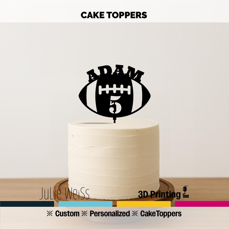 Custom Football Cake Topper: 3D Printed Quarterback Silhouette - Etsy