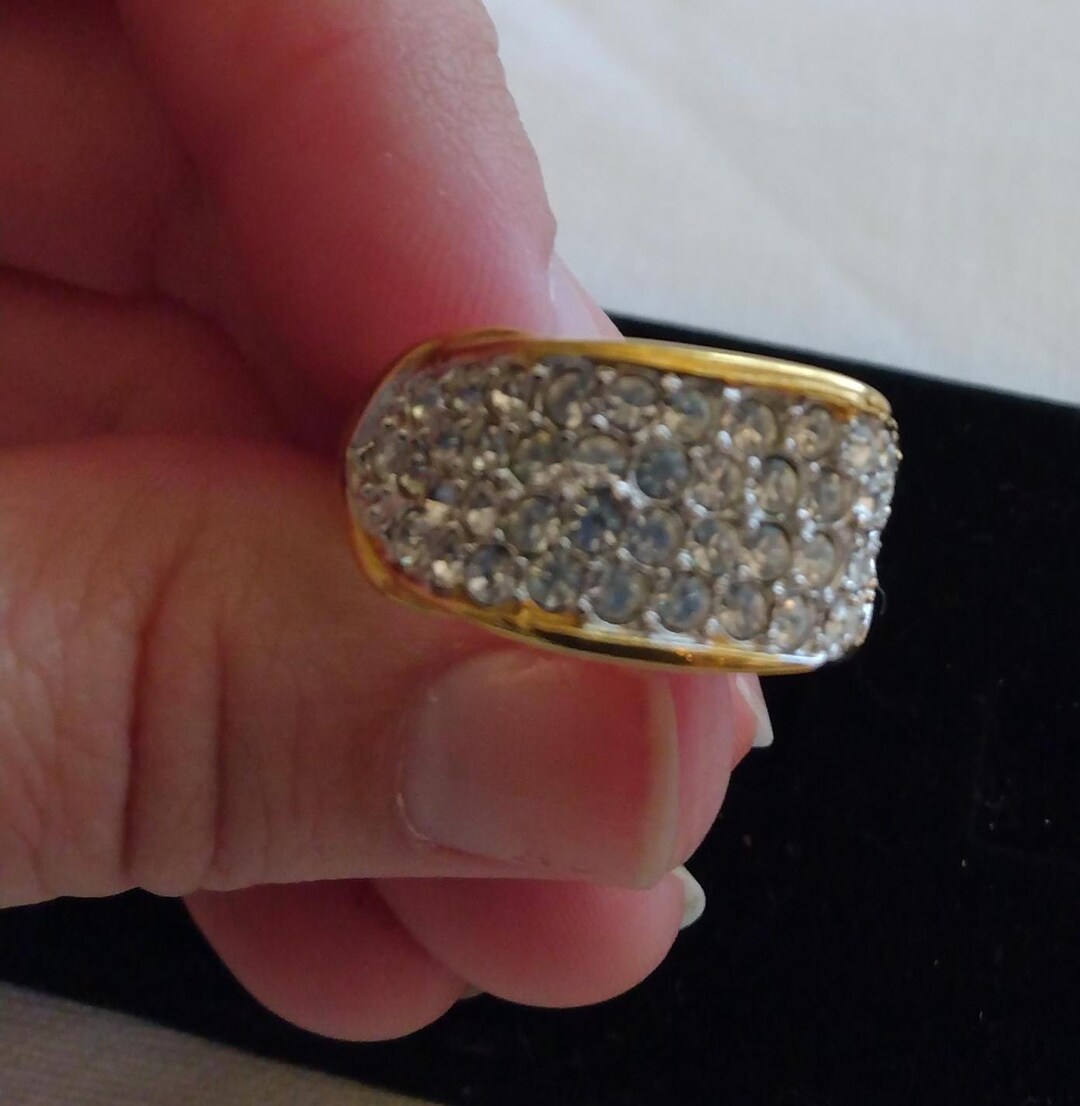 Vintage Elizabeth Taylor Avon Ring Size 10.5 Brilliance Gold Tone - Etsy