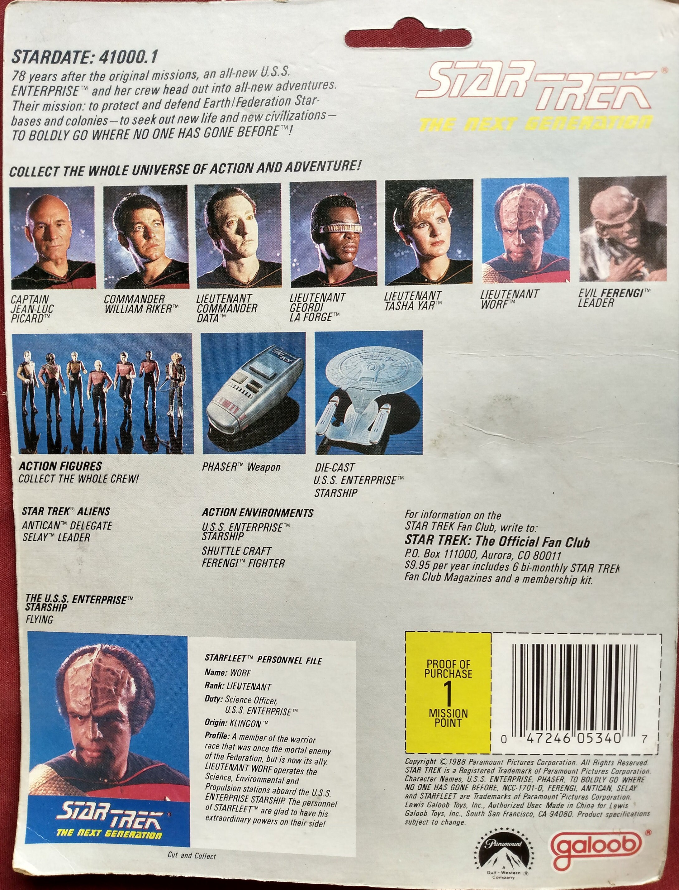 Star Trek the Next Generation Action Figures 1988 Made by Galoob - Etsy