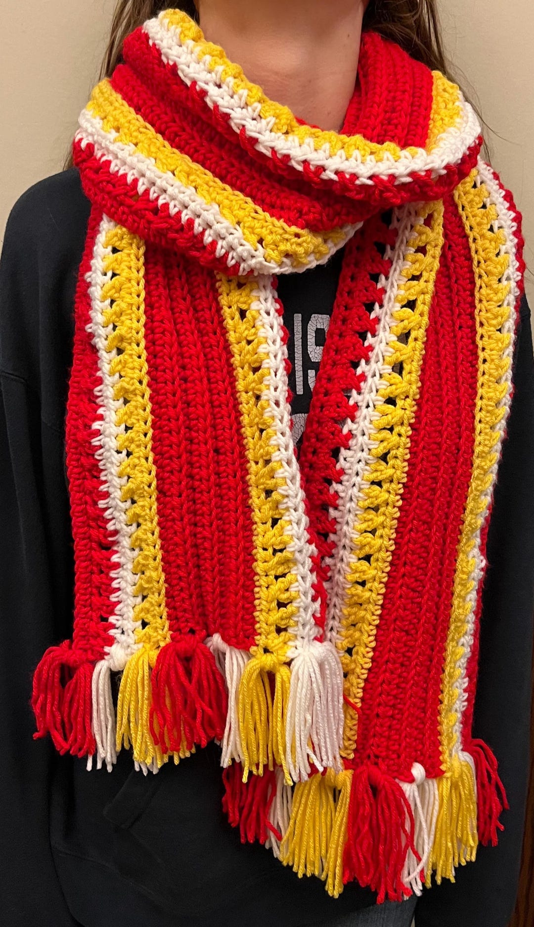 KC Chief's Crochet Scarf Pattern - Etsy