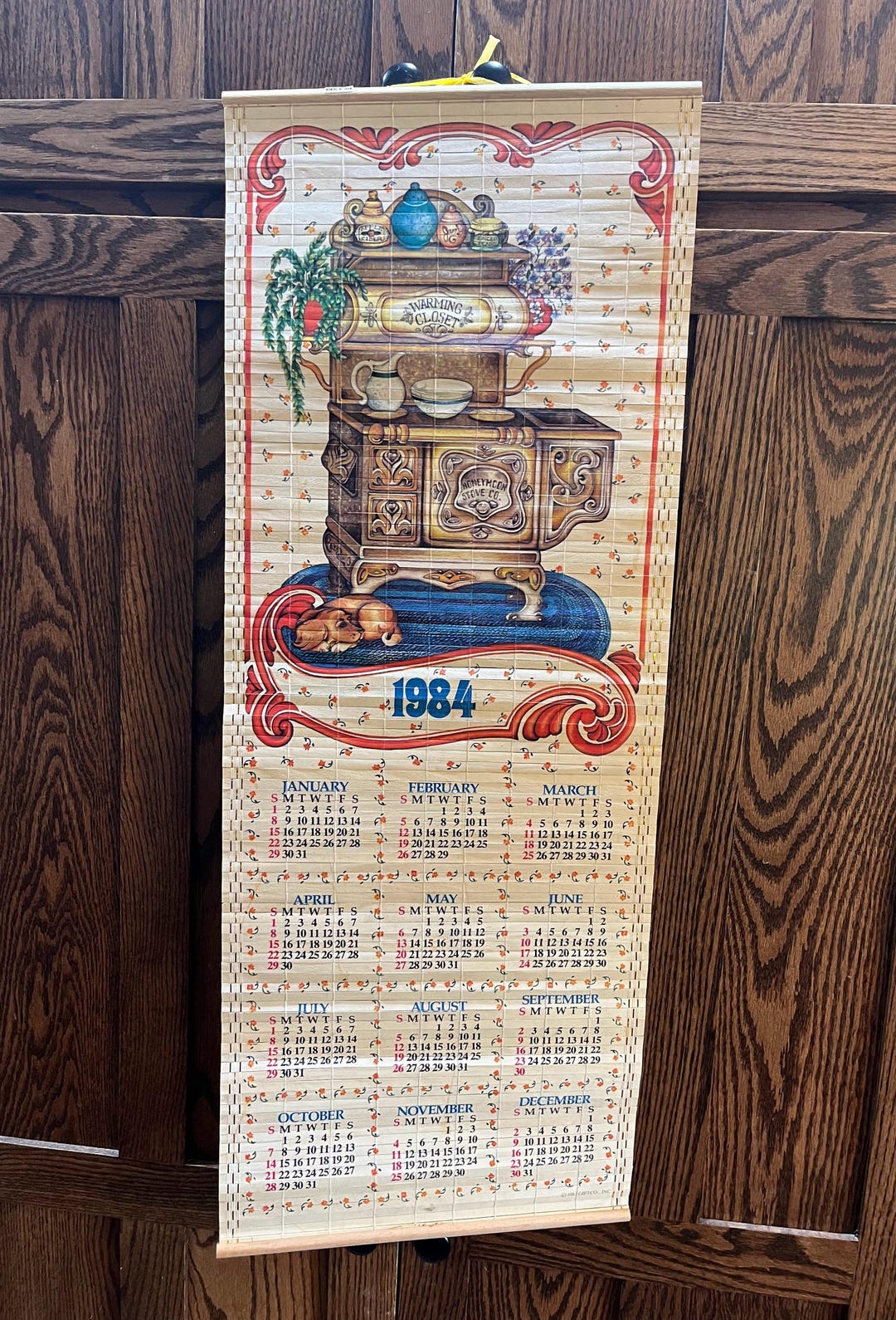 Vintage 1984 Reversable Scroll Wall Calendar - Etsy
