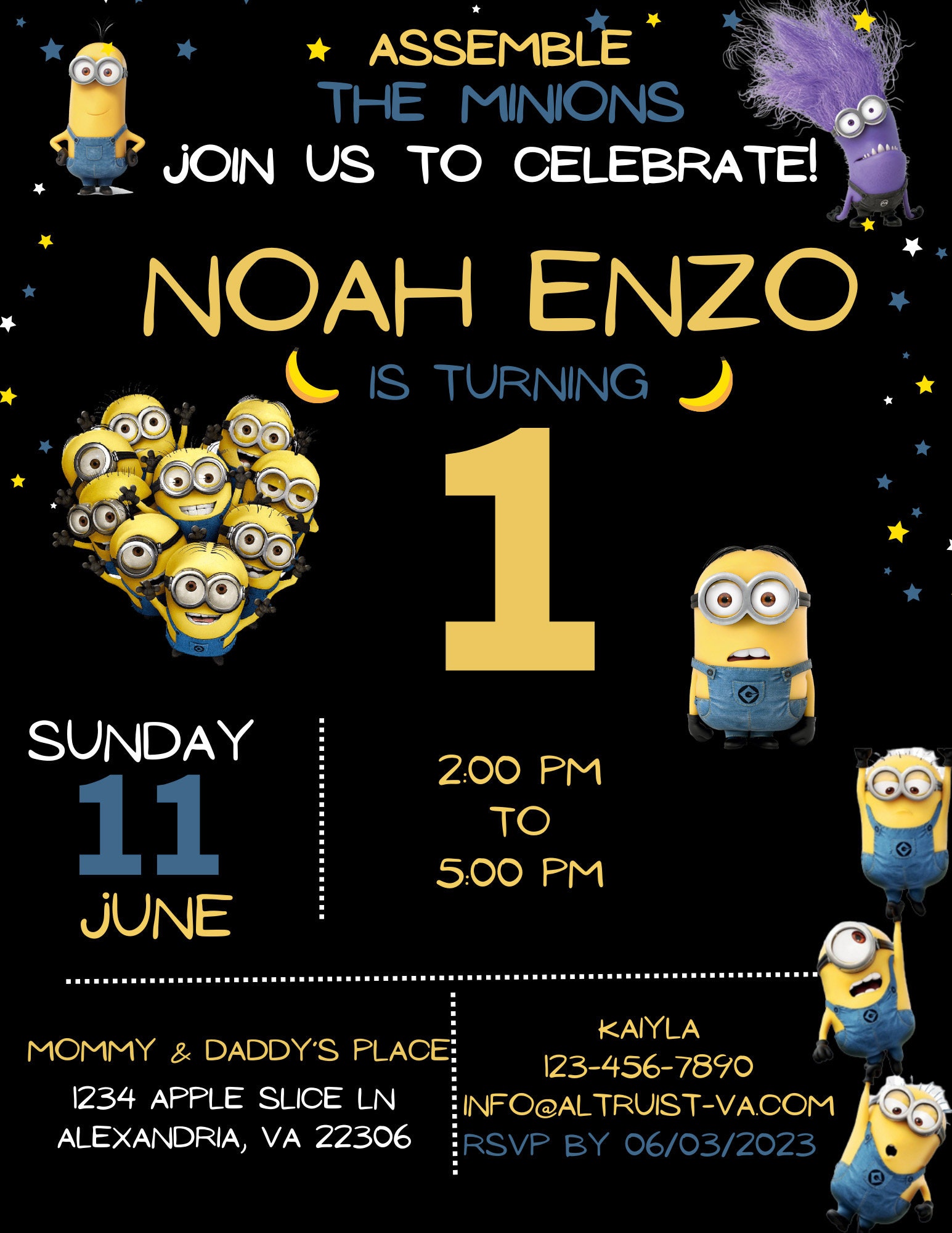 Minion Digital/printable Invitation - Etsy