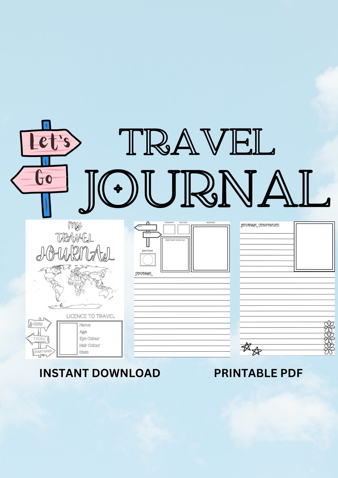Colour in Travel Journal/printable/travel Diary/travel - Etsy