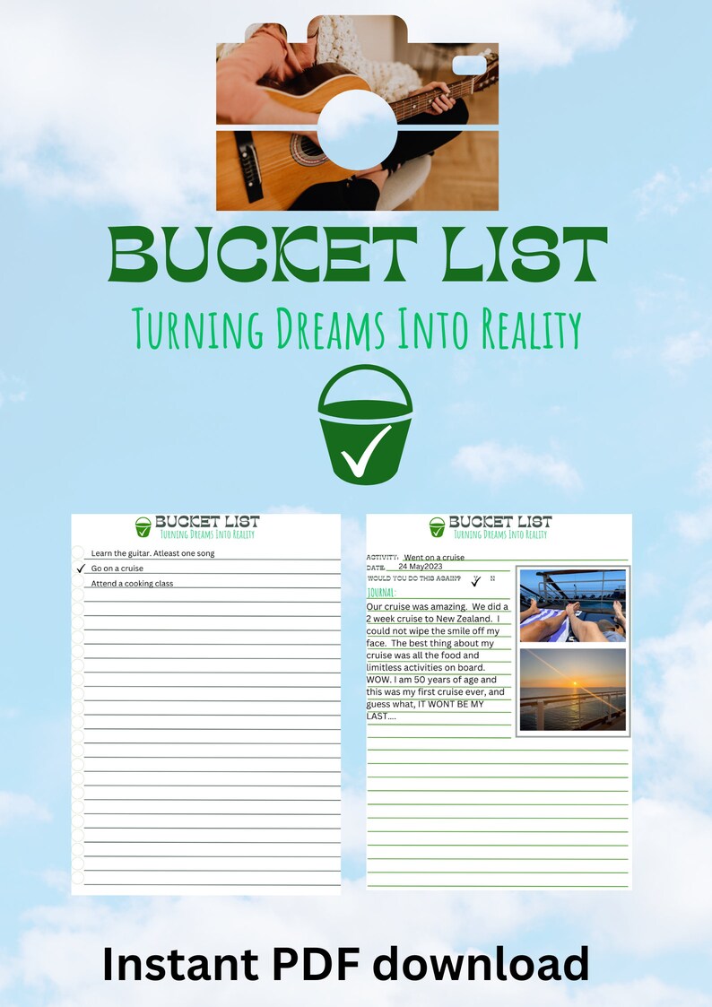 Bucket List Journal, Bucket List Tracker, Bucket List Goals, Retirement ...