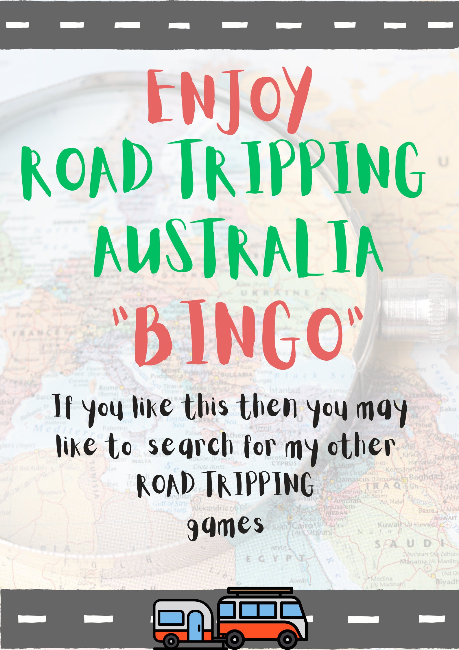 Australian Bingo Kids Family/digital PDF Printable/car Adventure Game ...