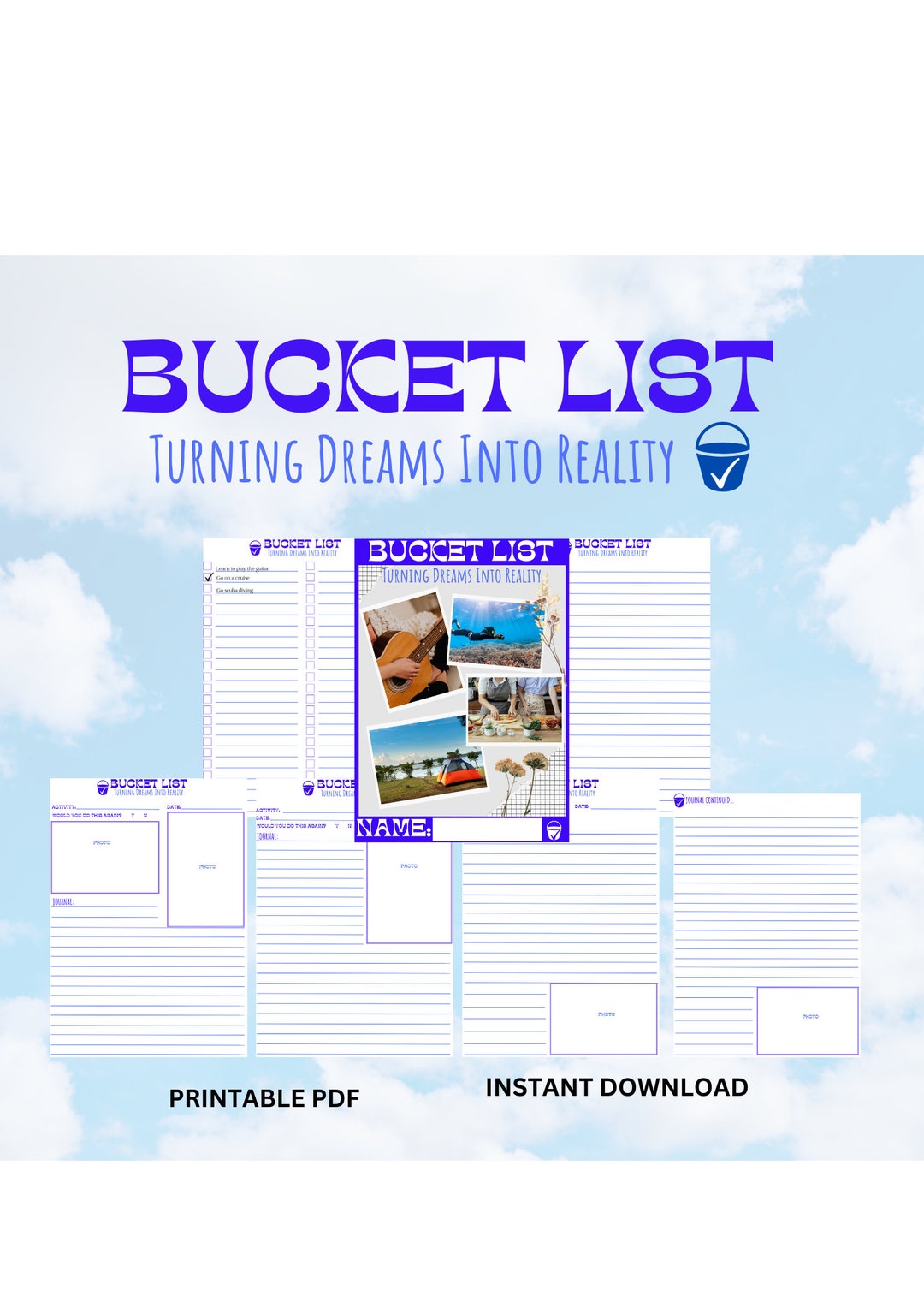 Bucket List, Bucket List Goals, Goals Diary, Bucket List Journal ...