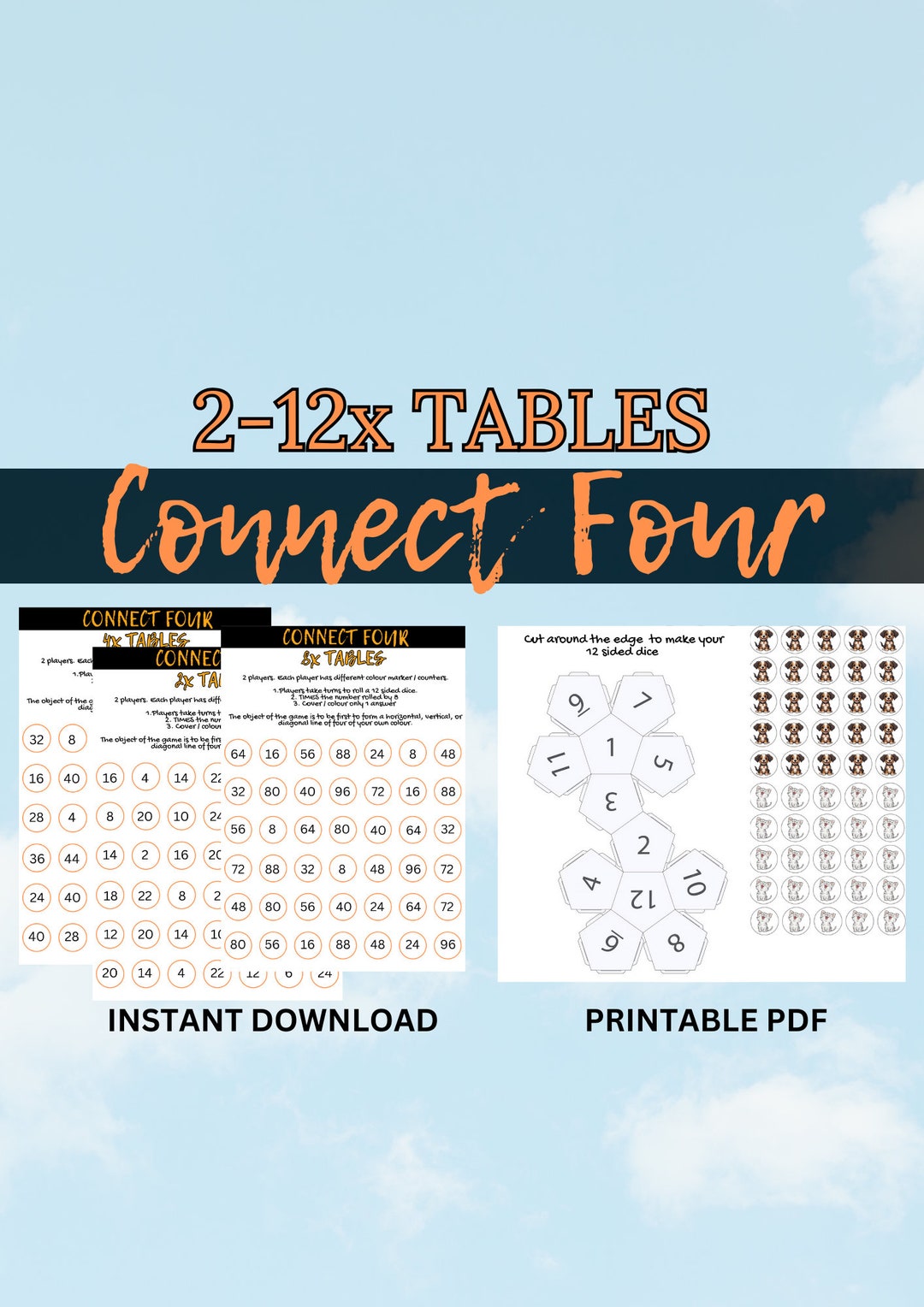 Mathematics Times Tables Connect 4, 2 to 12 Times Tables, Mathematics ...