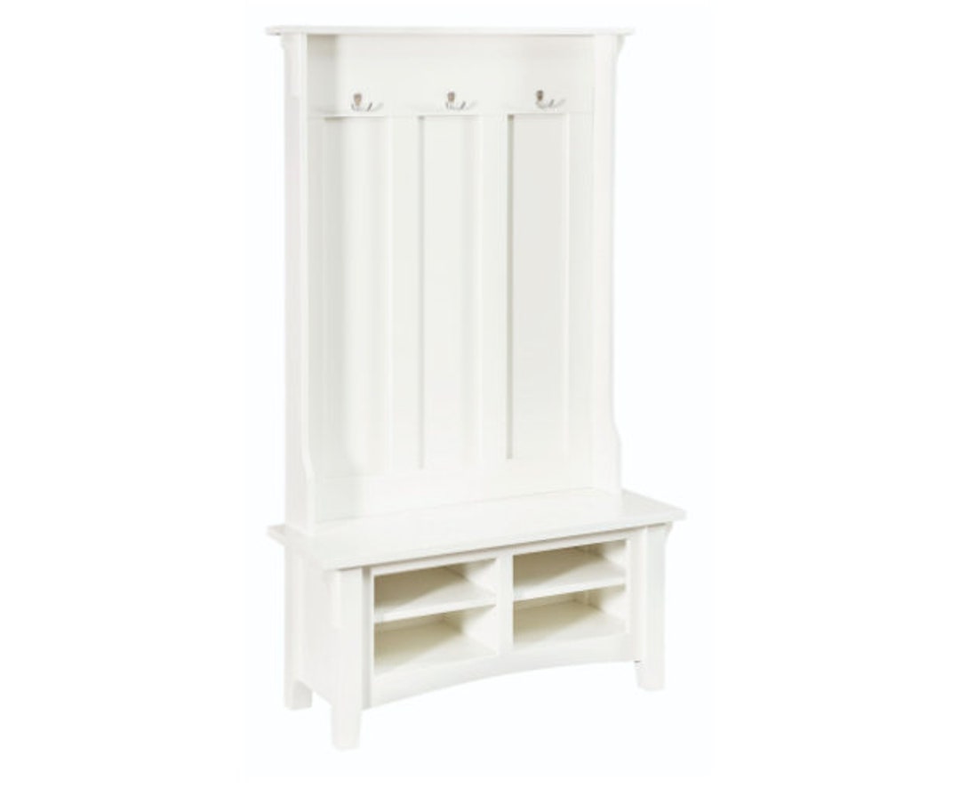 Hall Tree Entryway Bench Wooden Coat Rack Bench With Storage Shoe ...