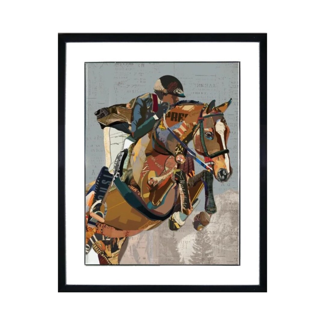 English Rider Hand Crafted Card Stock 3D Collage Art 28 X 36 - Etsy